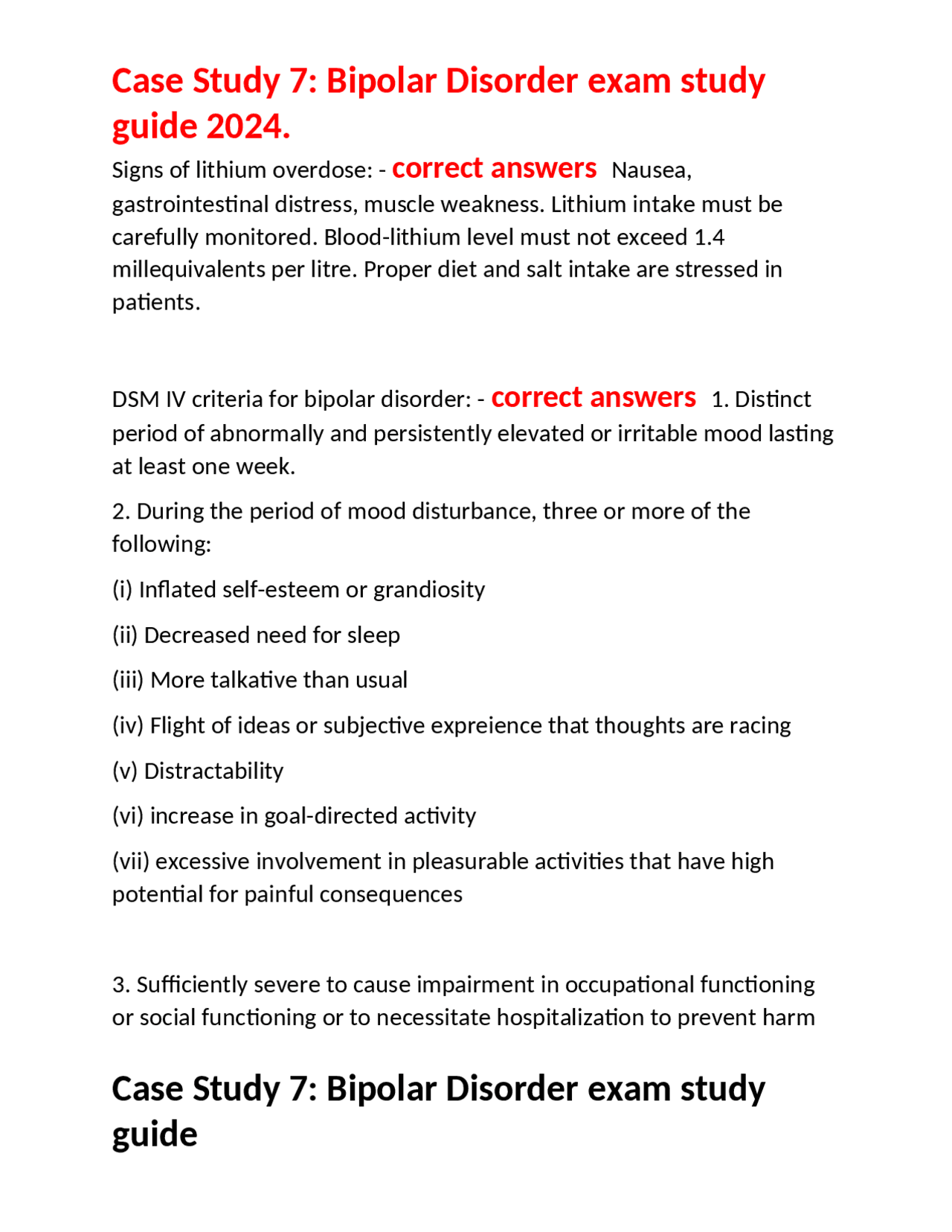 Bipolar Disorder Exam Study Guide: Signs, Diagnosis, Differences ...
