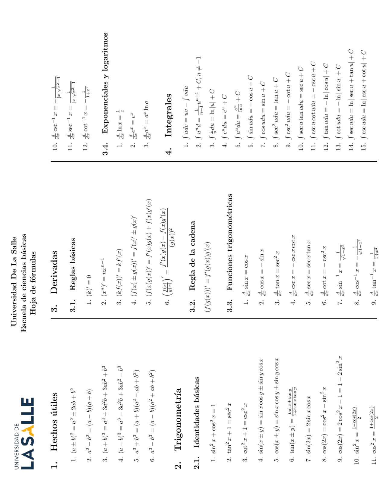 Calculus and Trigonometry Formulas: A Comprehensive Guide for Students ...