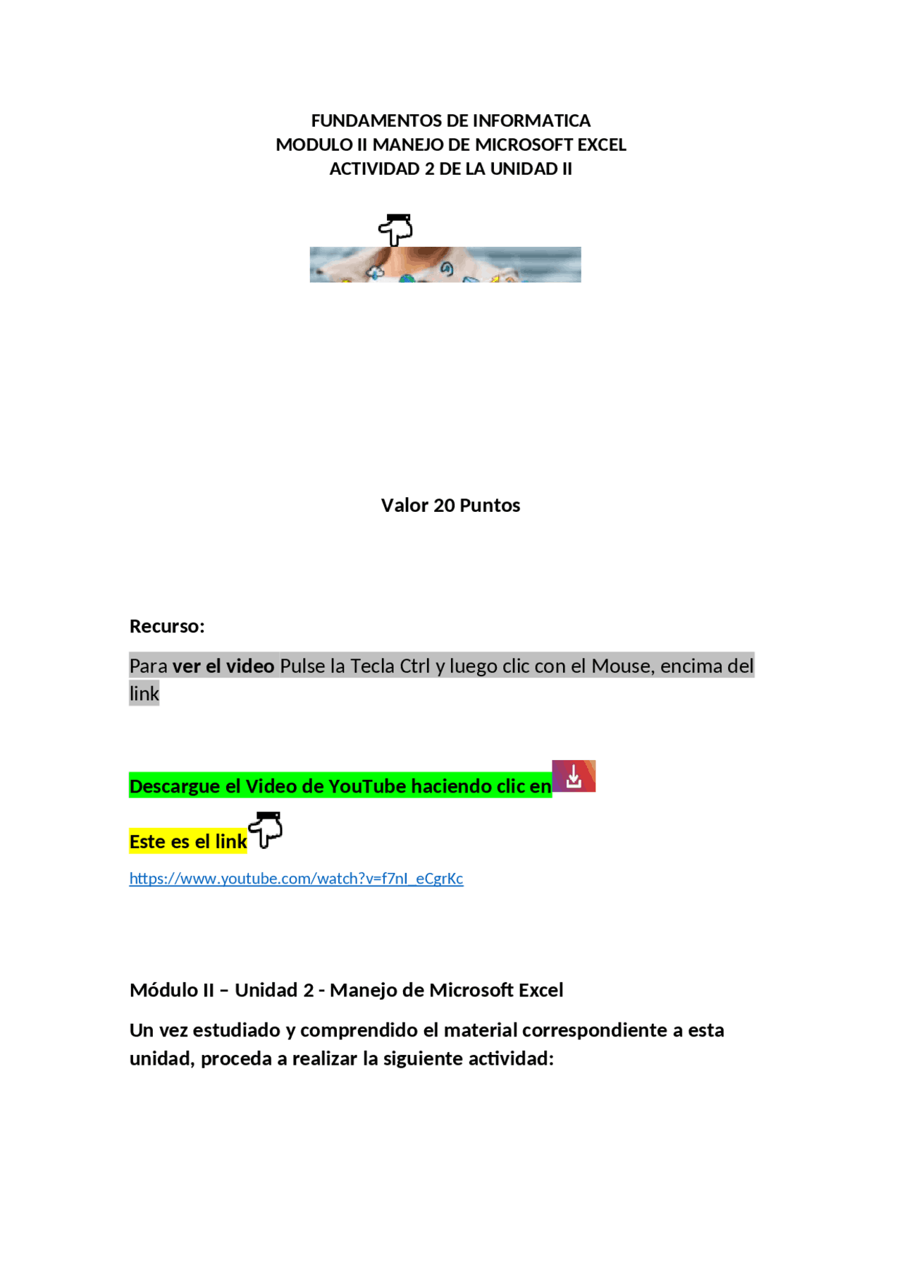 Fundamentos de Informática: Manejo de Microsoft Excel - Actividad 2 de la Unidad II | Resúmenes ...