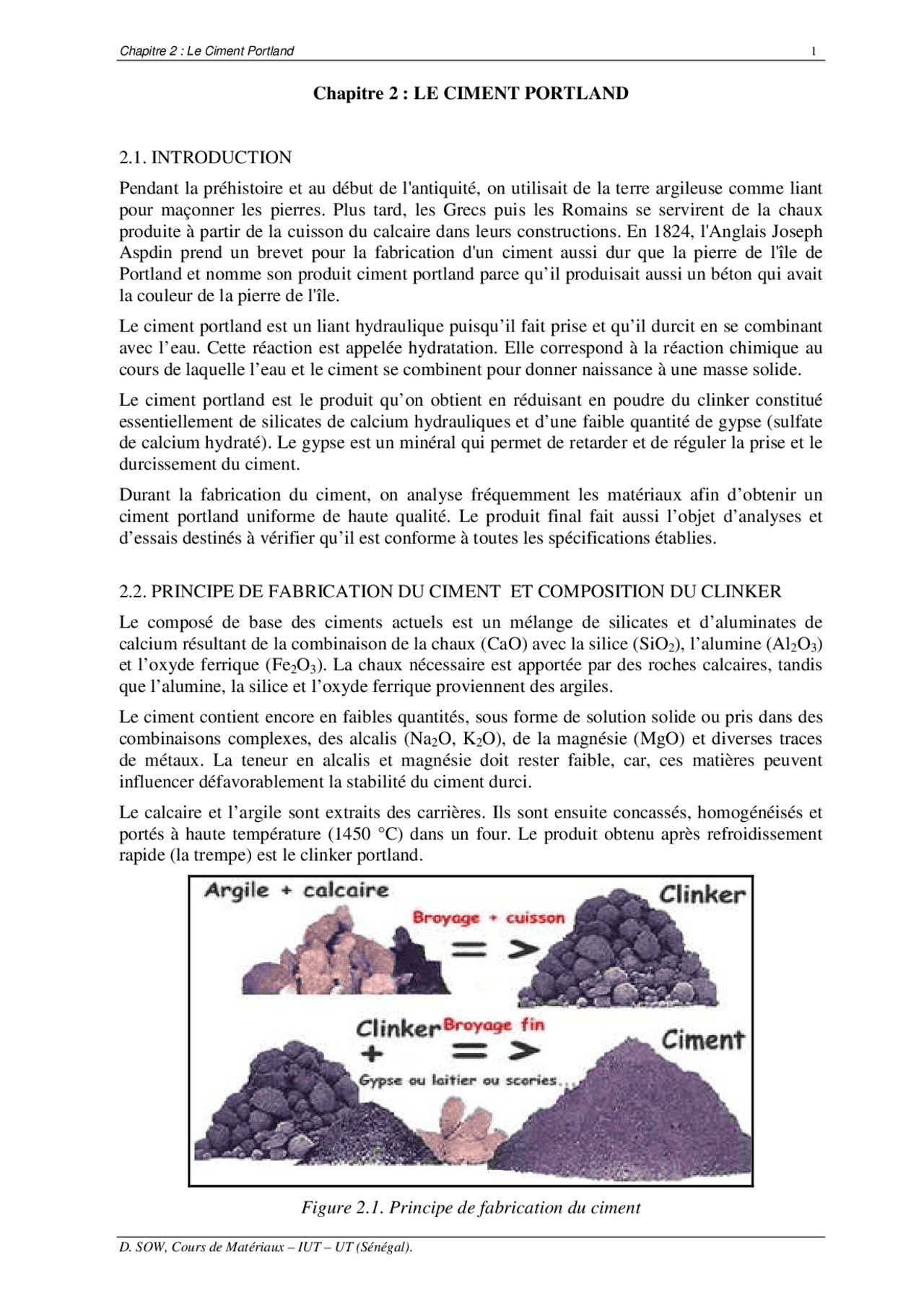Fabrication et composition du ciment portland | Exams Engineering ...