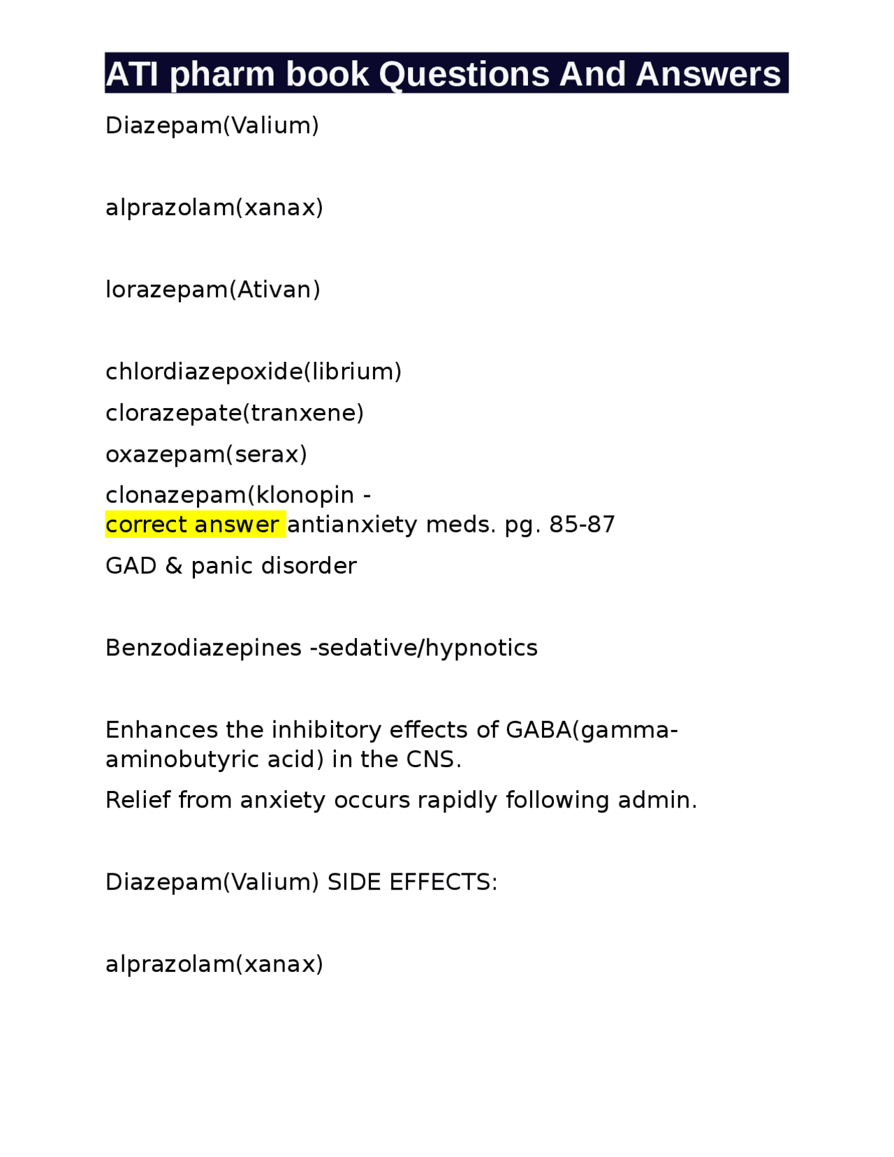 Pharmacology Questions and Answers: Select Drugs and Their Interactions | Exams Pharmacology ...