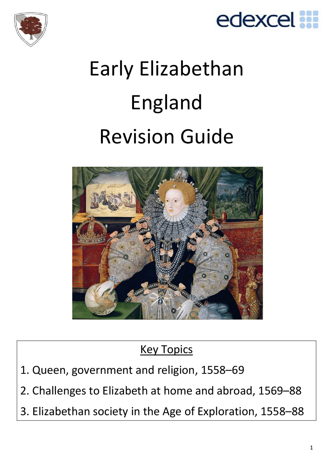 Elizabethan England 1 | Study notes History | Docsity