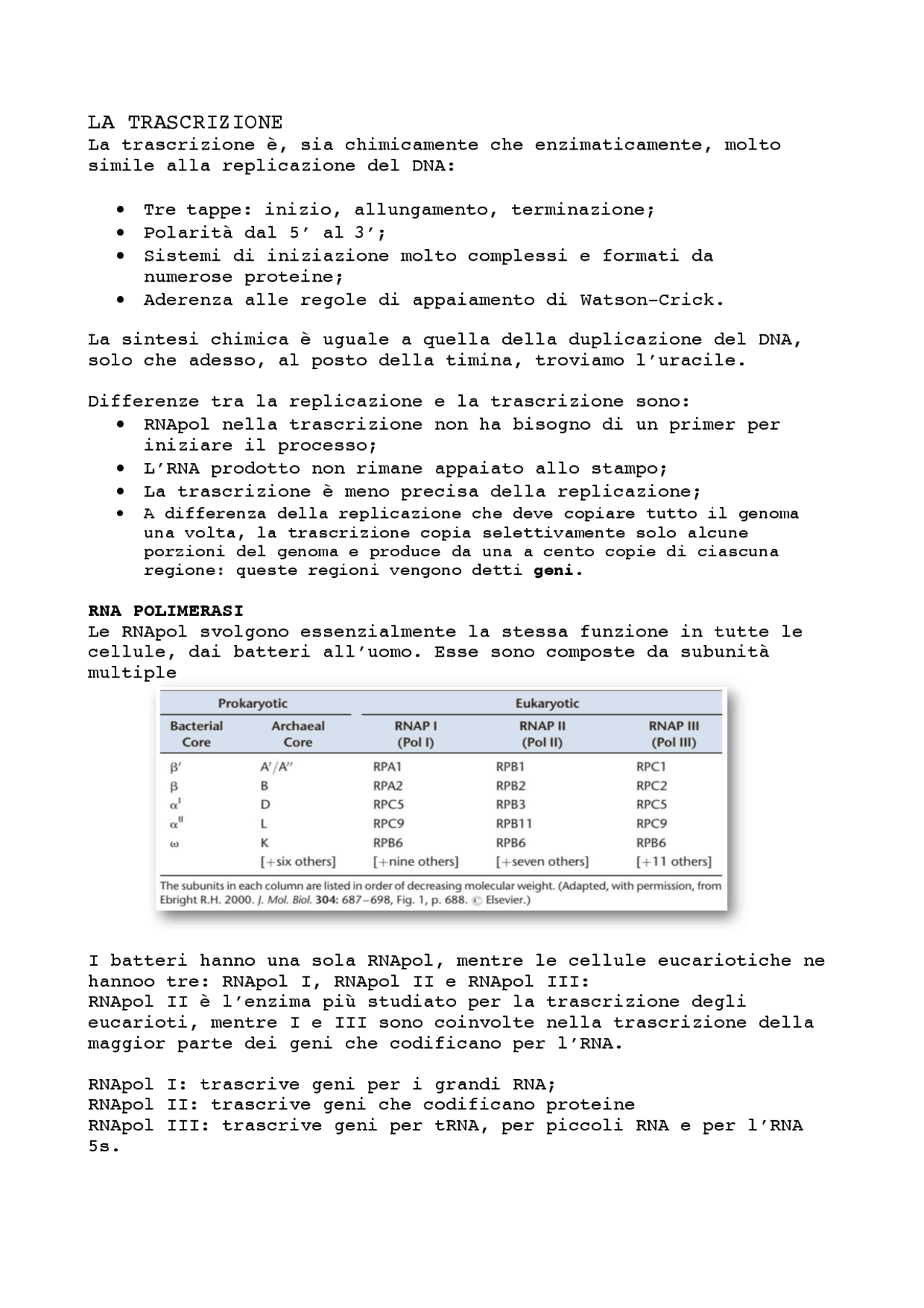 TRASCRIZIONE PROCARIOTI | Appunti di Biologia Molecolare | Docsity