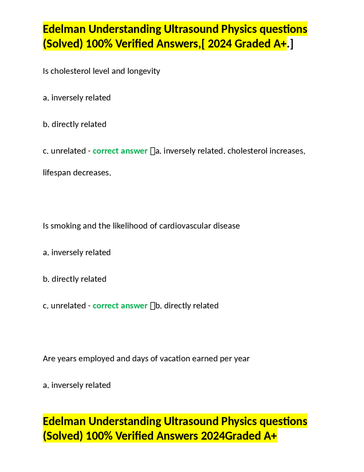 Edelman Understanding Ultrasound Physics: Questions and Answers | Exams ...