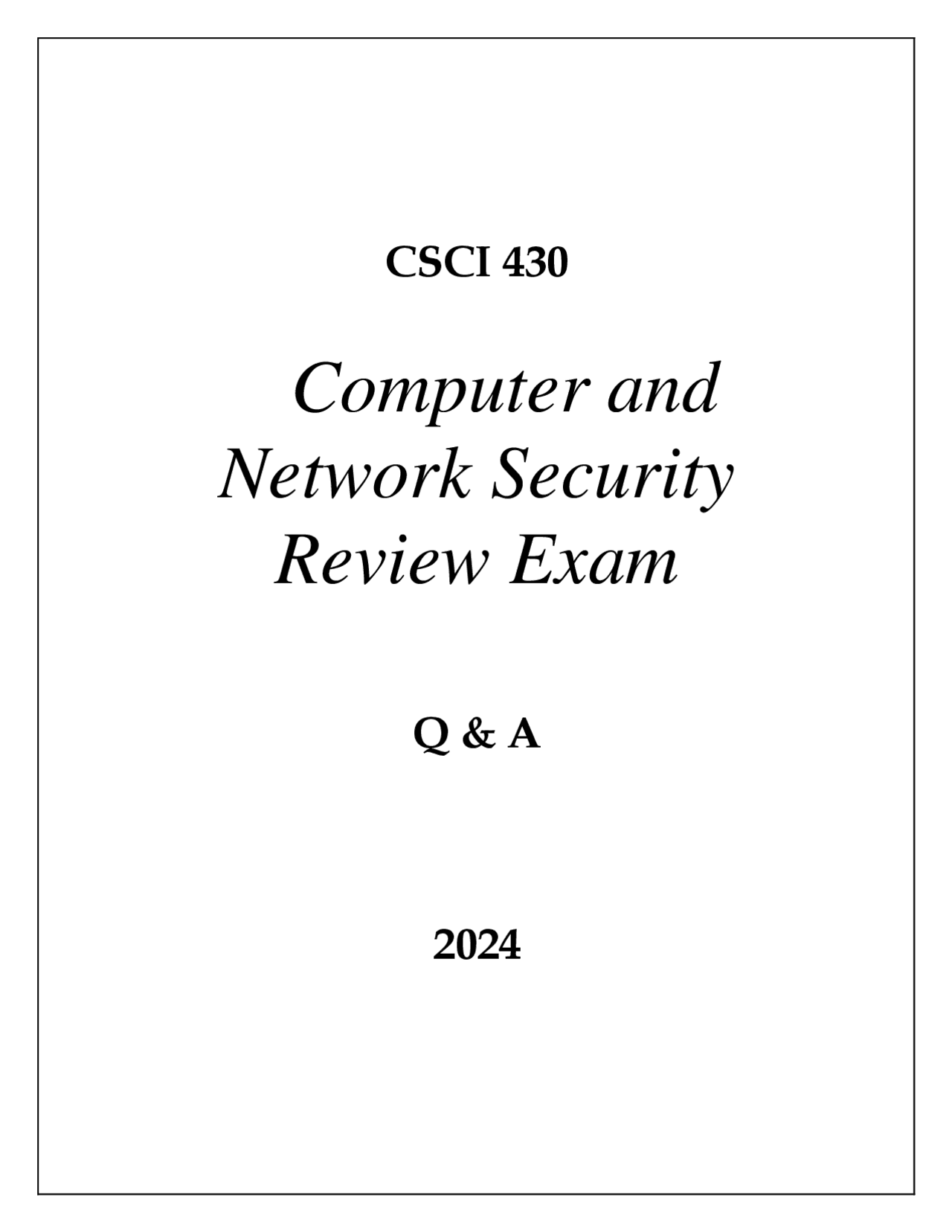 Encryption and Security Controls: Quiz Questions and Answers | Exams Computer Science | Docsity