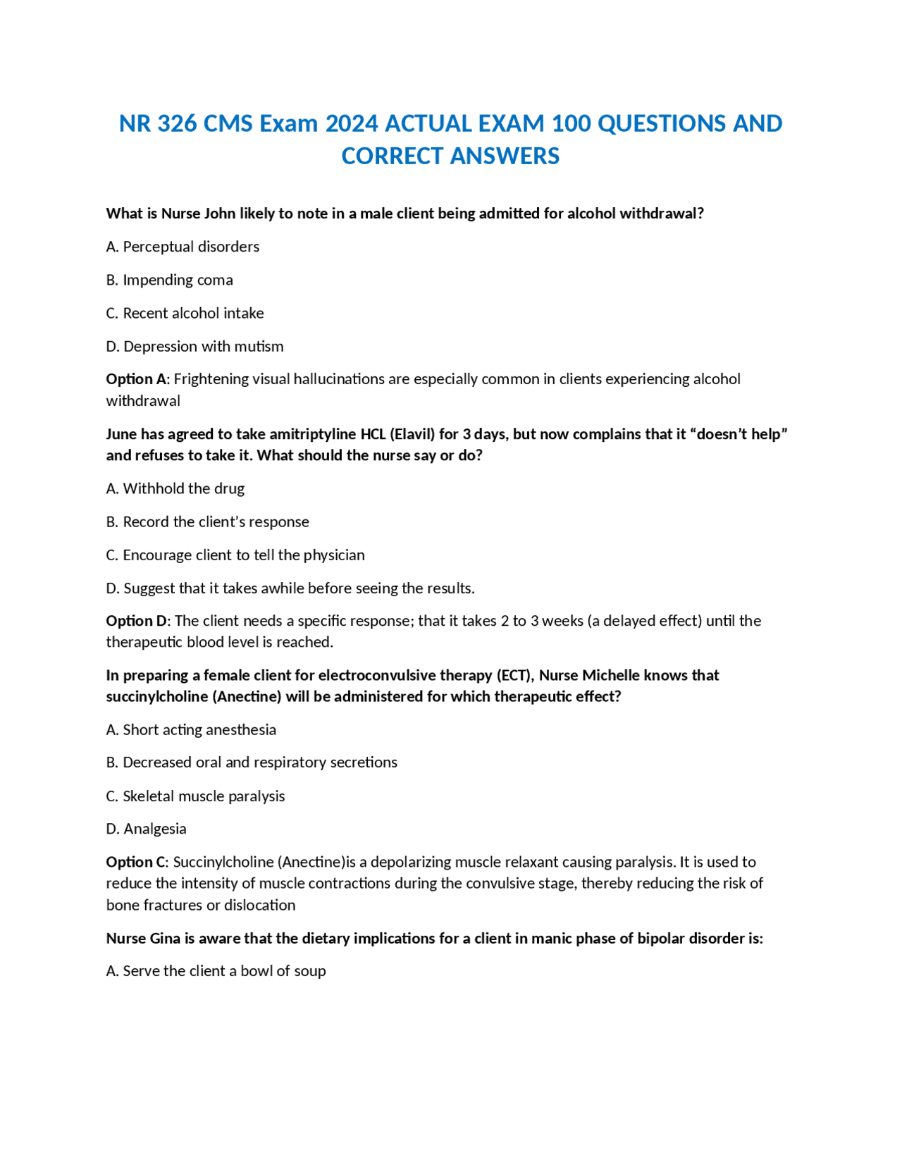 Nursing Scenarios: Identifying Symptoms and Interventions for Various ...