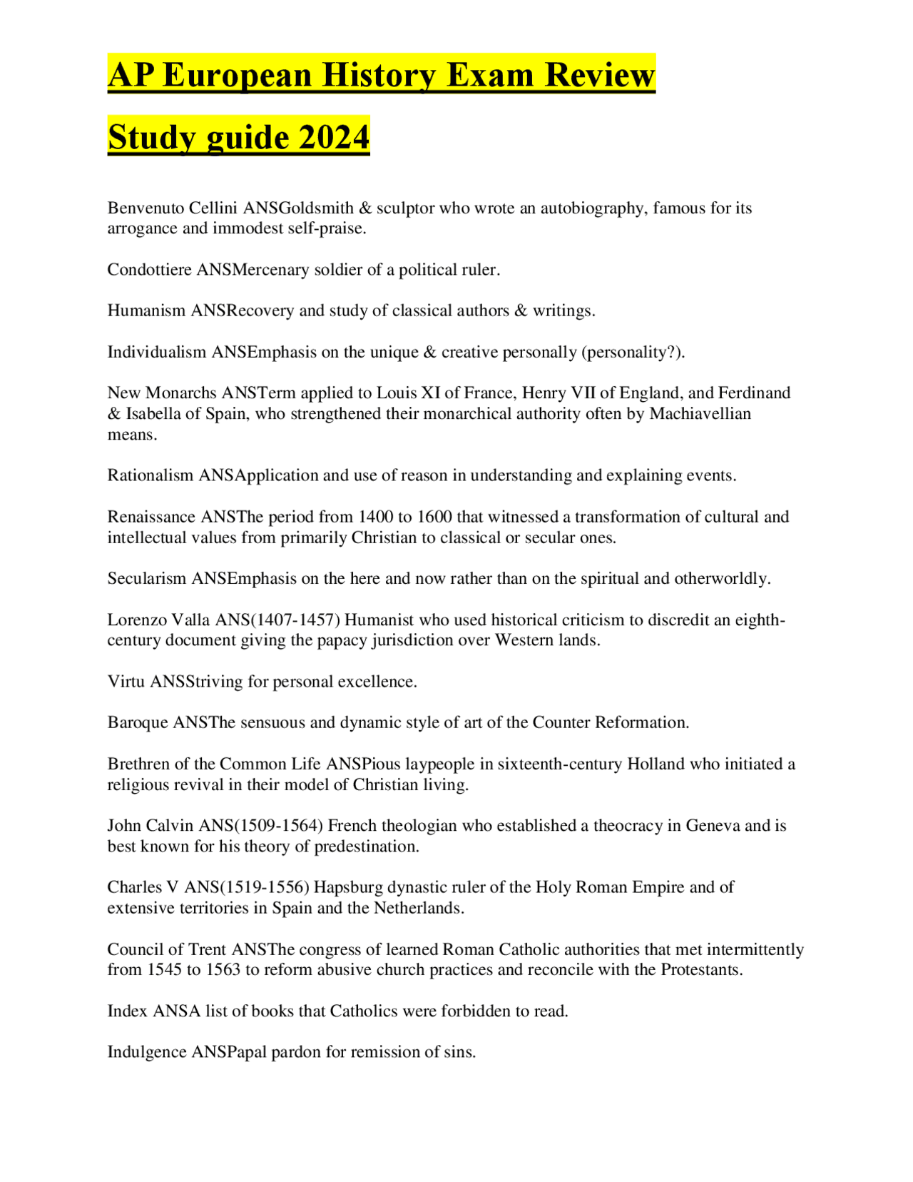 AP European History Exam Review: Key Figures, Movements, and Events ...