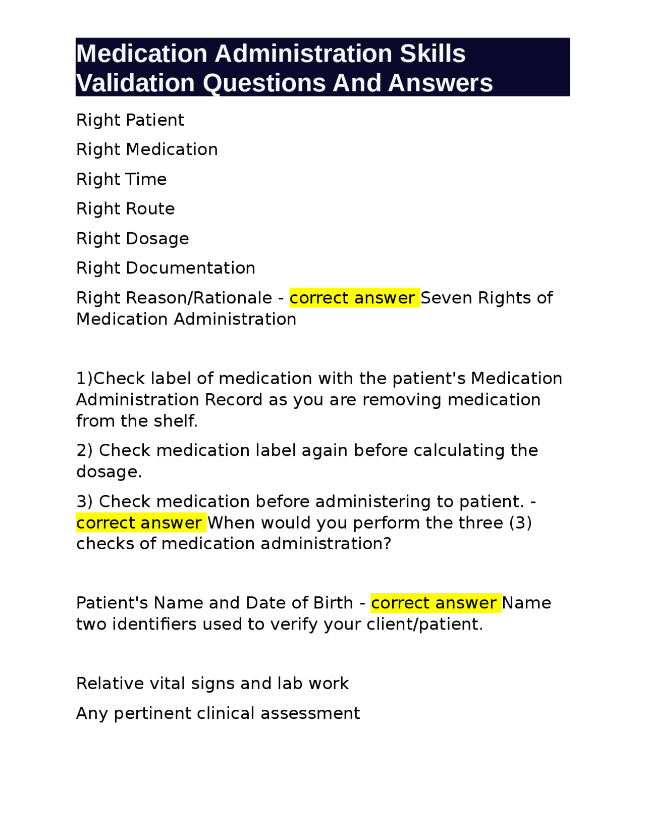Medication Administration Skills: Seven Rights and Injection Sites ...