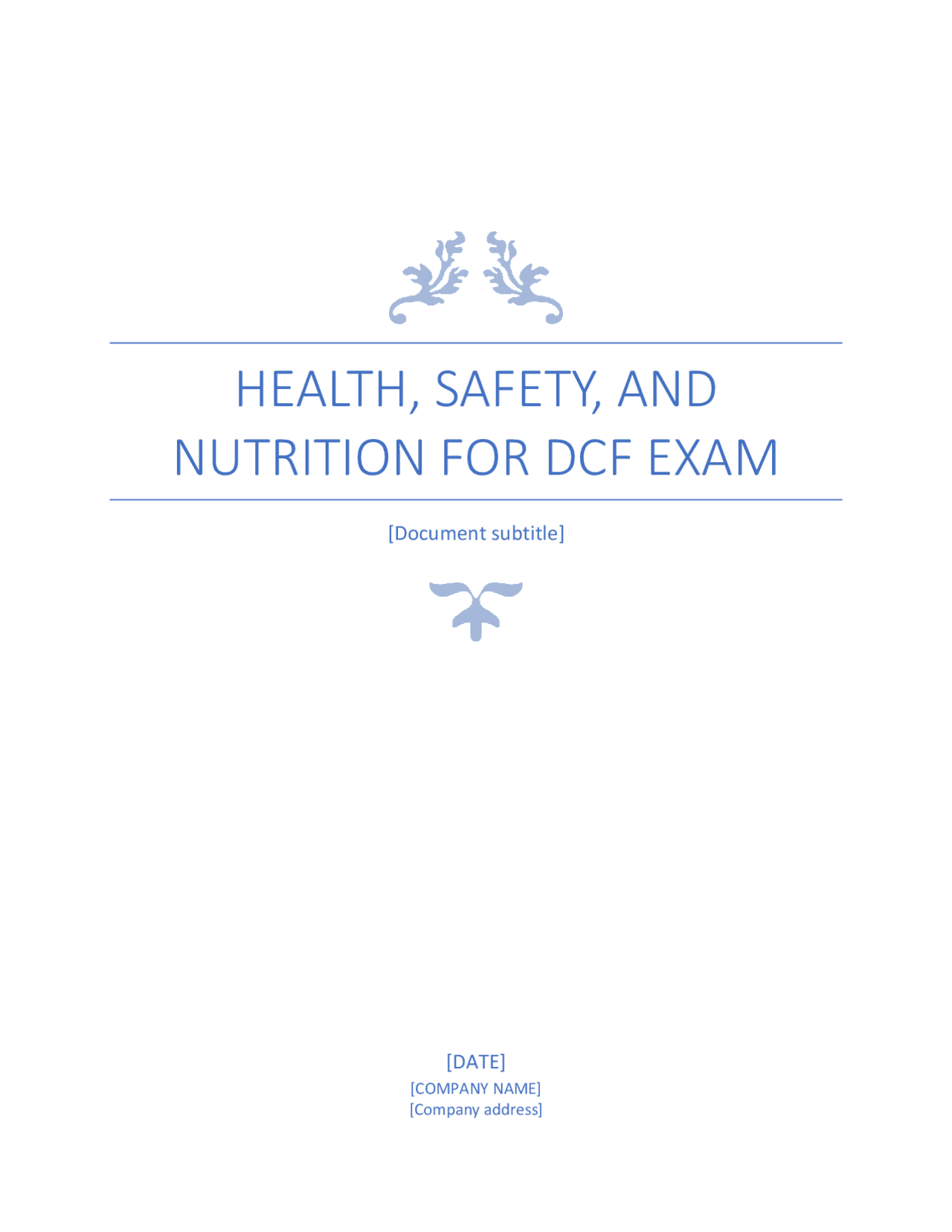 Health, Safety, and Nutrition for DCF Exam: Important Information for ...