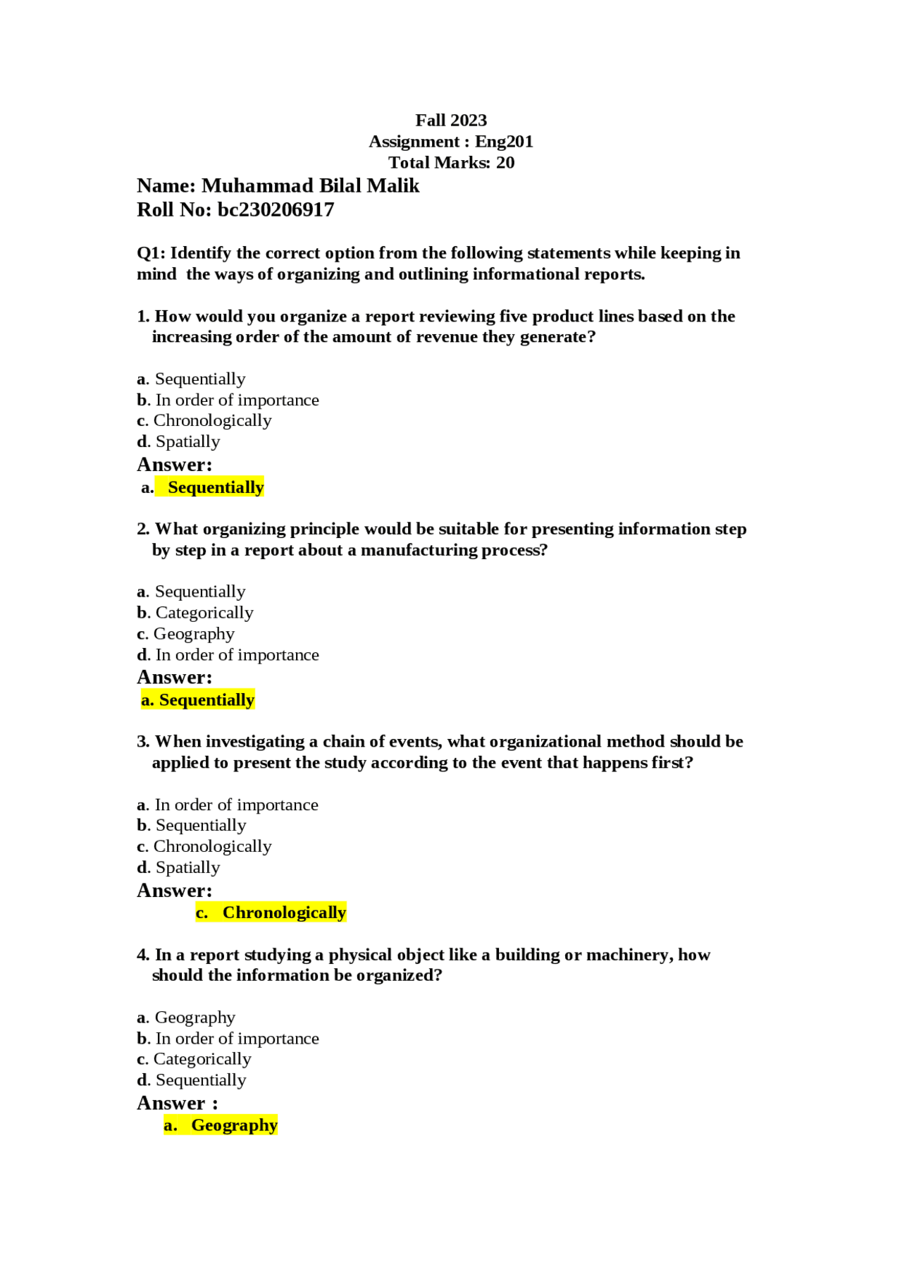 Assignment eng201 2024 VU | Summaries English Literature | Docsity