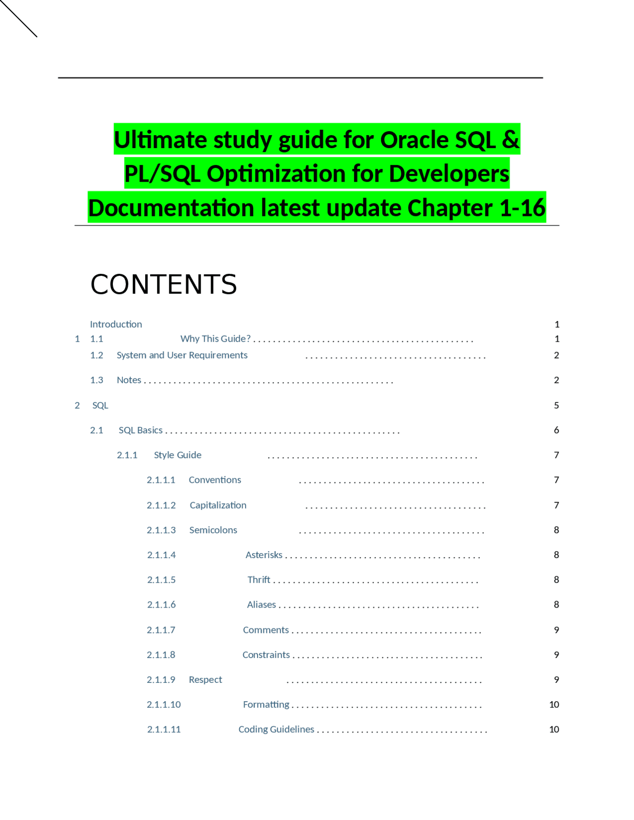 Oracle SQL and PL/SQL Optimization for Developers: Best Practices and Techniques | Study Guides ...