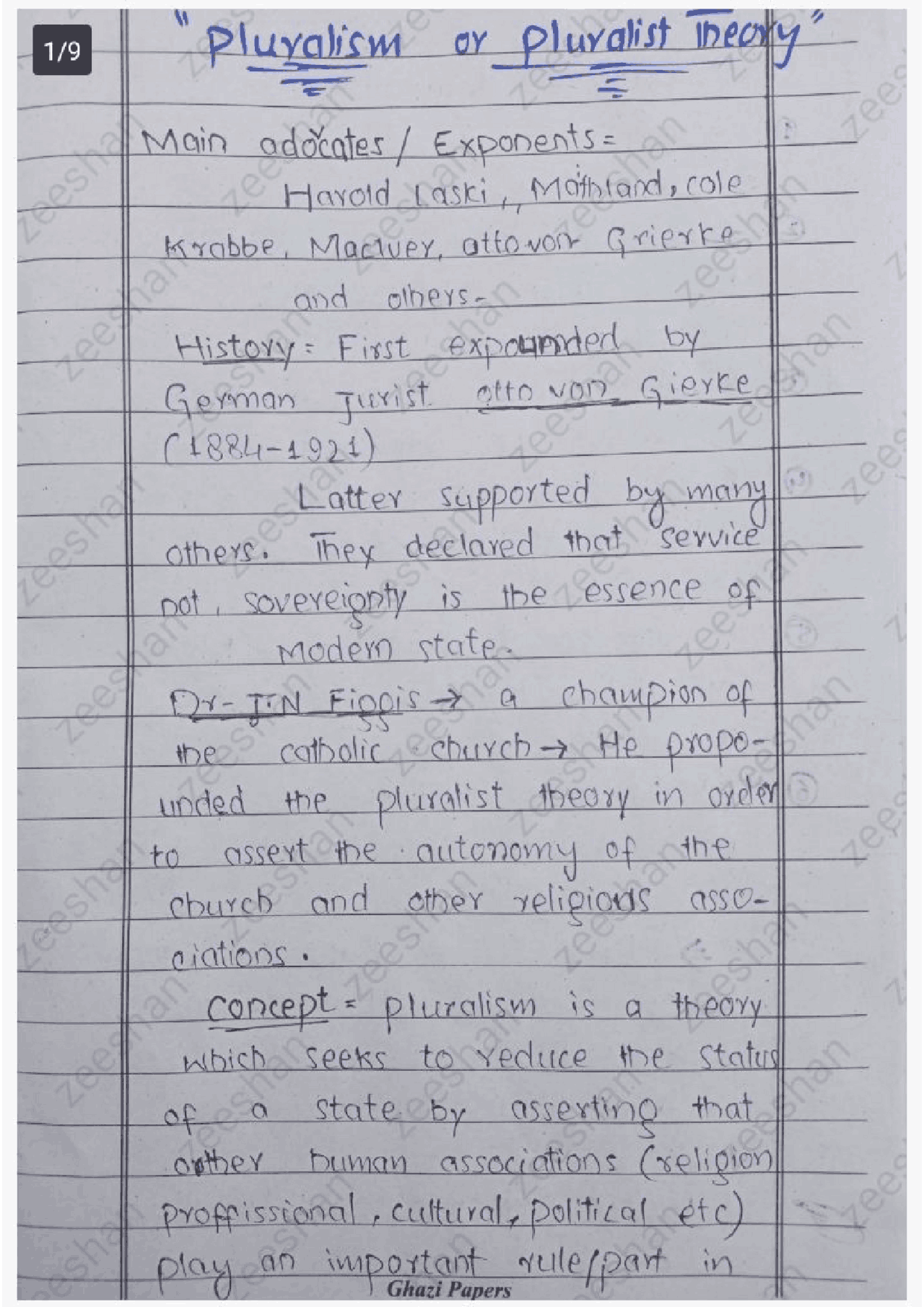 Pluralistic theory of sovereignty or pluralism | Study notes Political ...