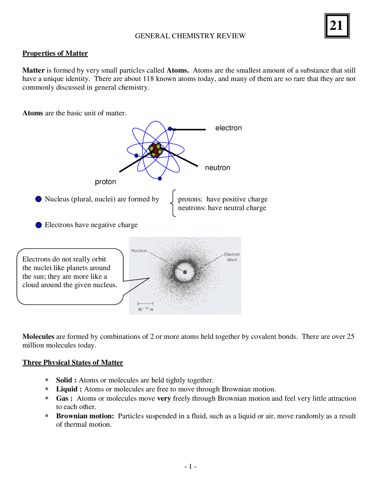 Properties of Matter and Atomic Structure: A Comprehensive Review | Exercises Chemistry | Docsity