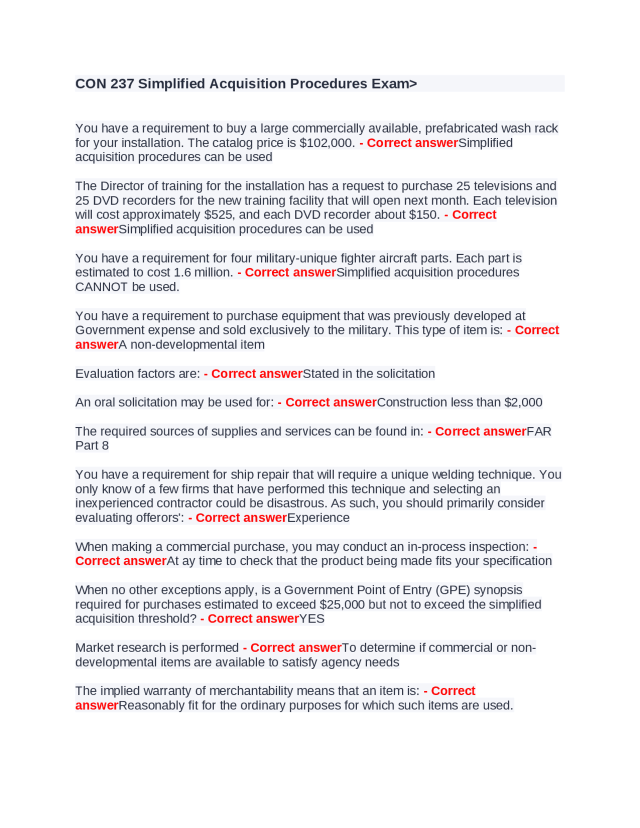 Simplified Acquisition Procedures for Government Purchases | Exams Data ...