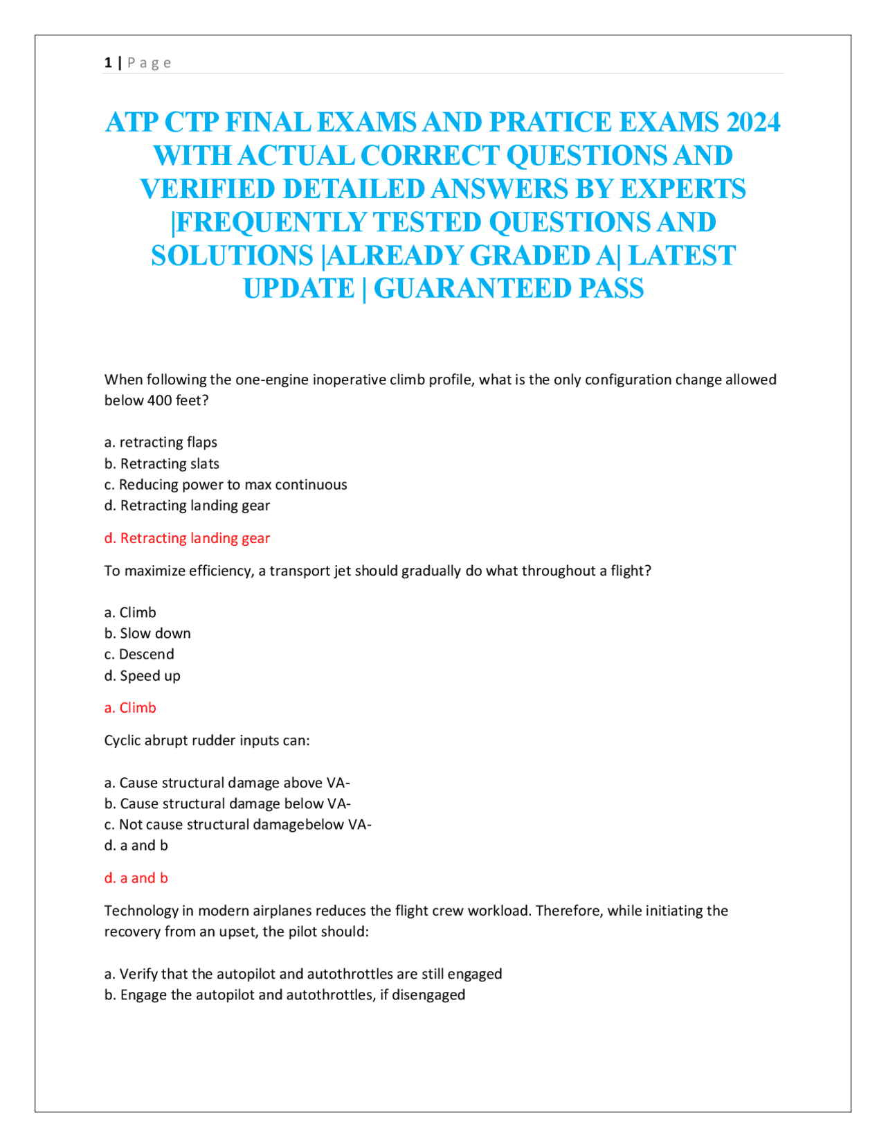 ATP CTP FINAL EXAMS AND PRATICE EXAMS 2024 WITH ACTUAL CORRECT ...