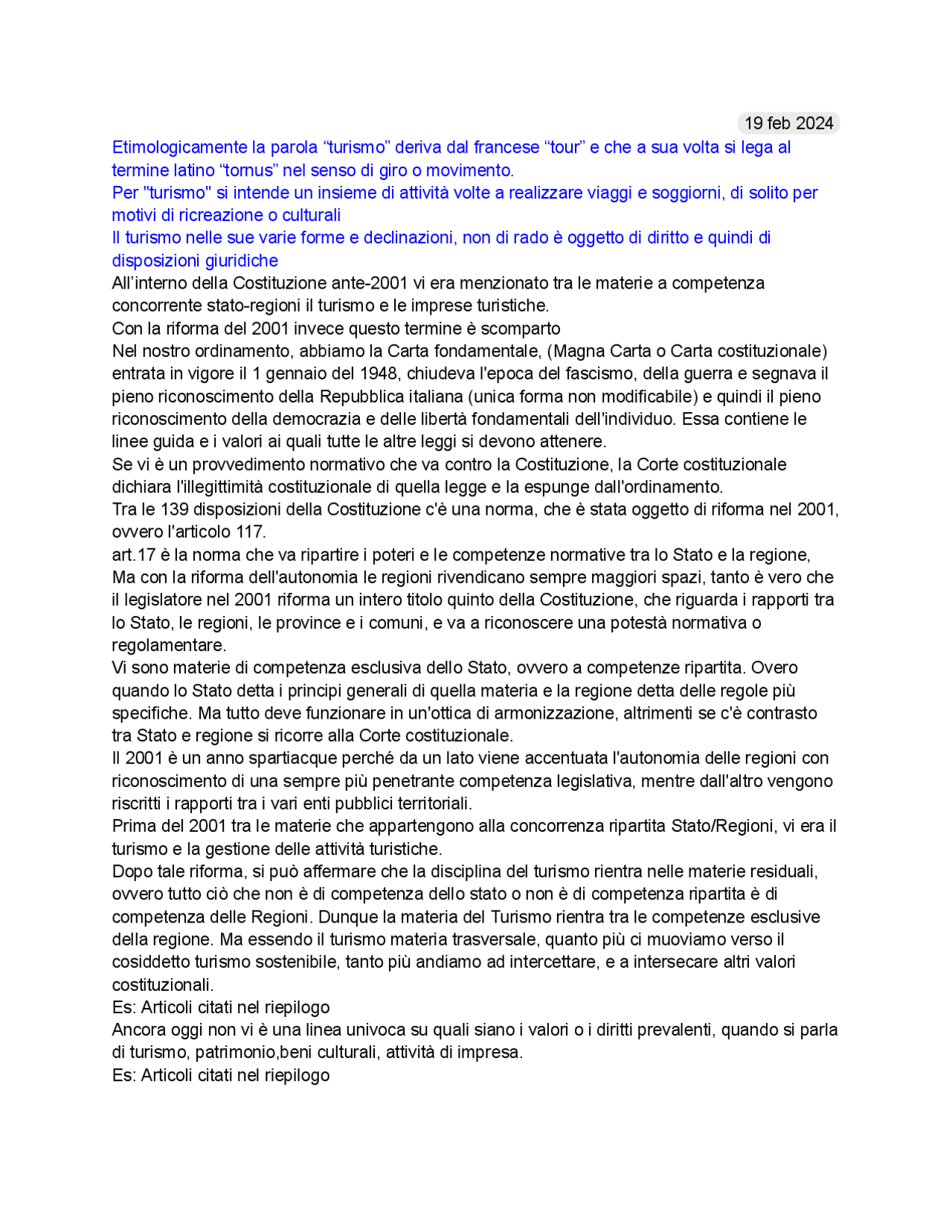 Regole del diritto in materia di turismo e patrimonio culturale ...