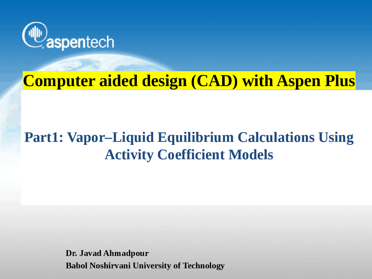 Enhancing Aspen Plus VLE Calculations for MEK-1-hexene Mix - Prof. Ahmadpour | Slides Computer ...