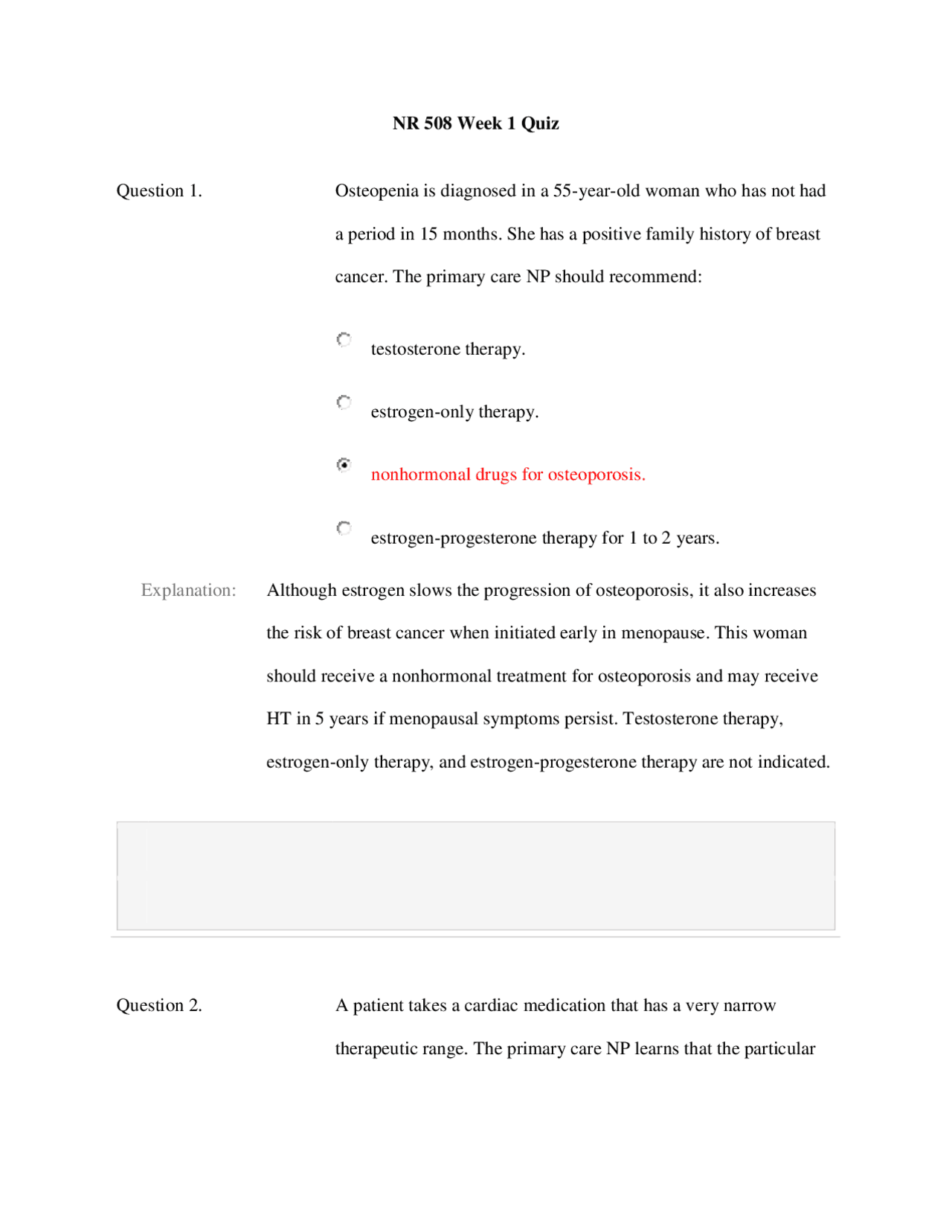 NR 508 Week 1 Quiz / NR508 Week 1 Quiz (NEW, 2024): Chamberlain College ...