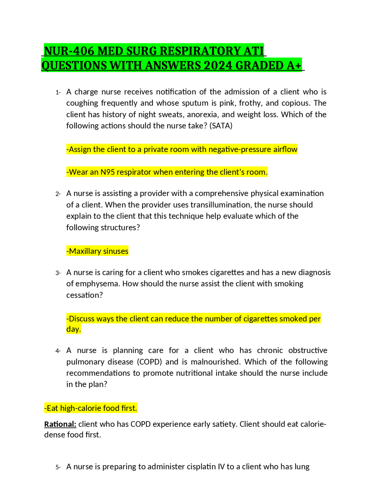 Nursing Care for Respiratory Clients: Oxygen Therapy, Positioning, Instructions | Exams Nursing ...