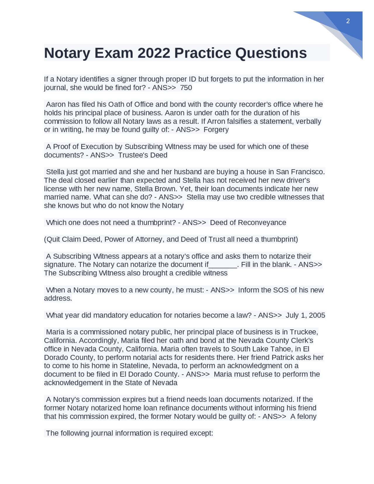 Notary Exam Practice Questions: Understanding Notary Laws and ...