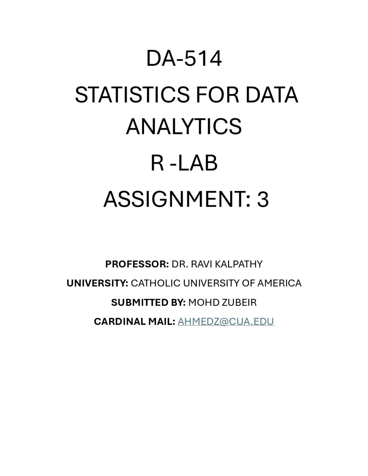 Document Title: "RLab 3: stats Guide" | Lab Reports Statistics | Docsity