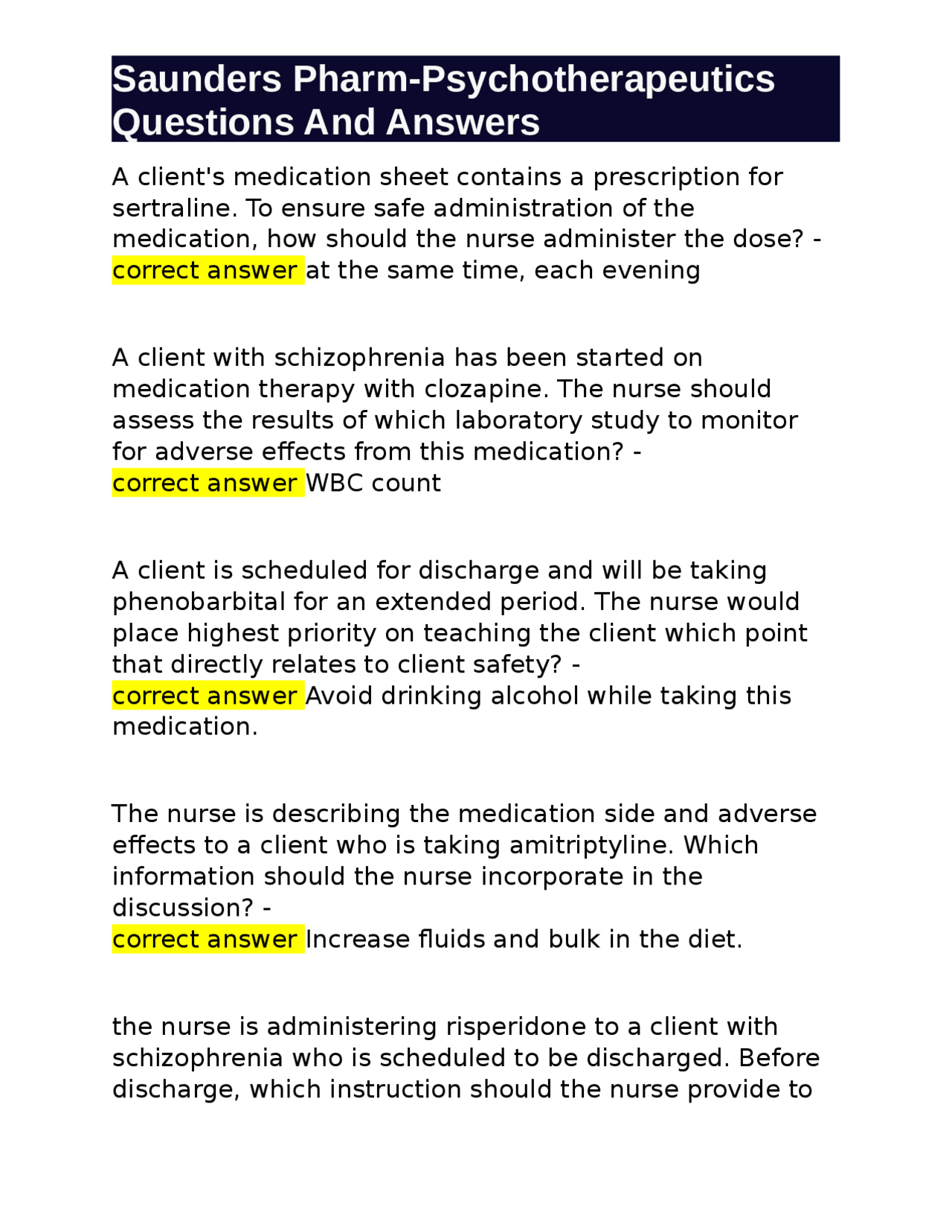 Saunders Pharm-Psychotherapeutics: Medication Administration and Safety ...