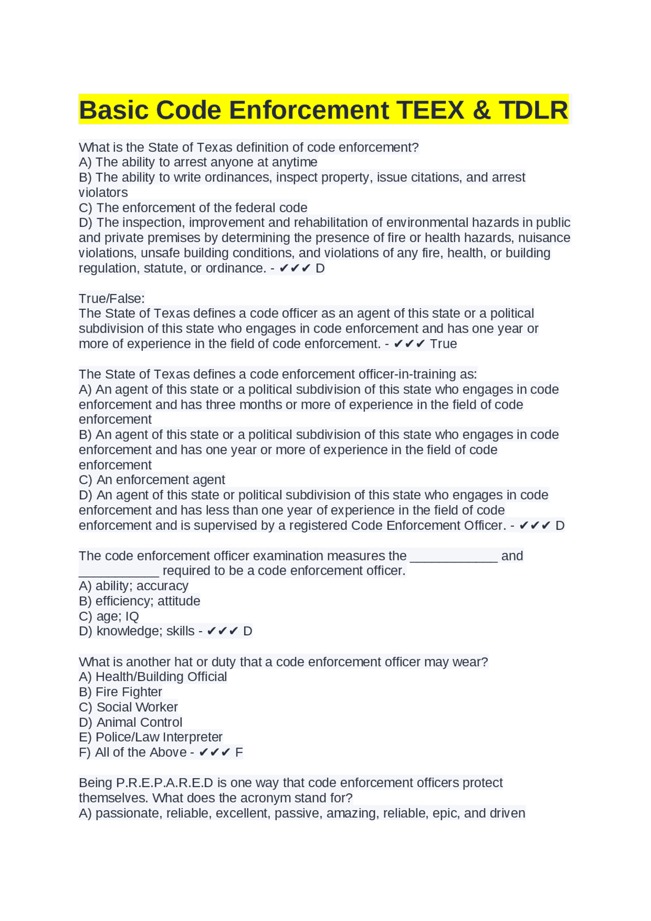 Texas Code Enforcement: Definitions, Roles, and Regulations | Exams ...