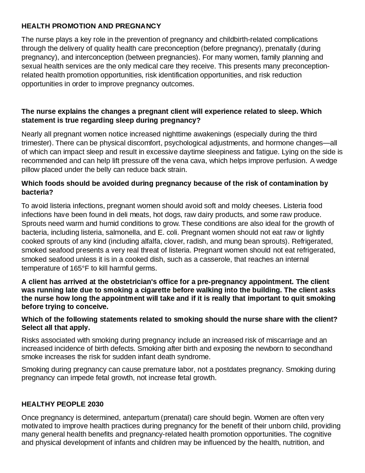 Preconception and Prenatal Health: Importance of Nutrition and Care for ...