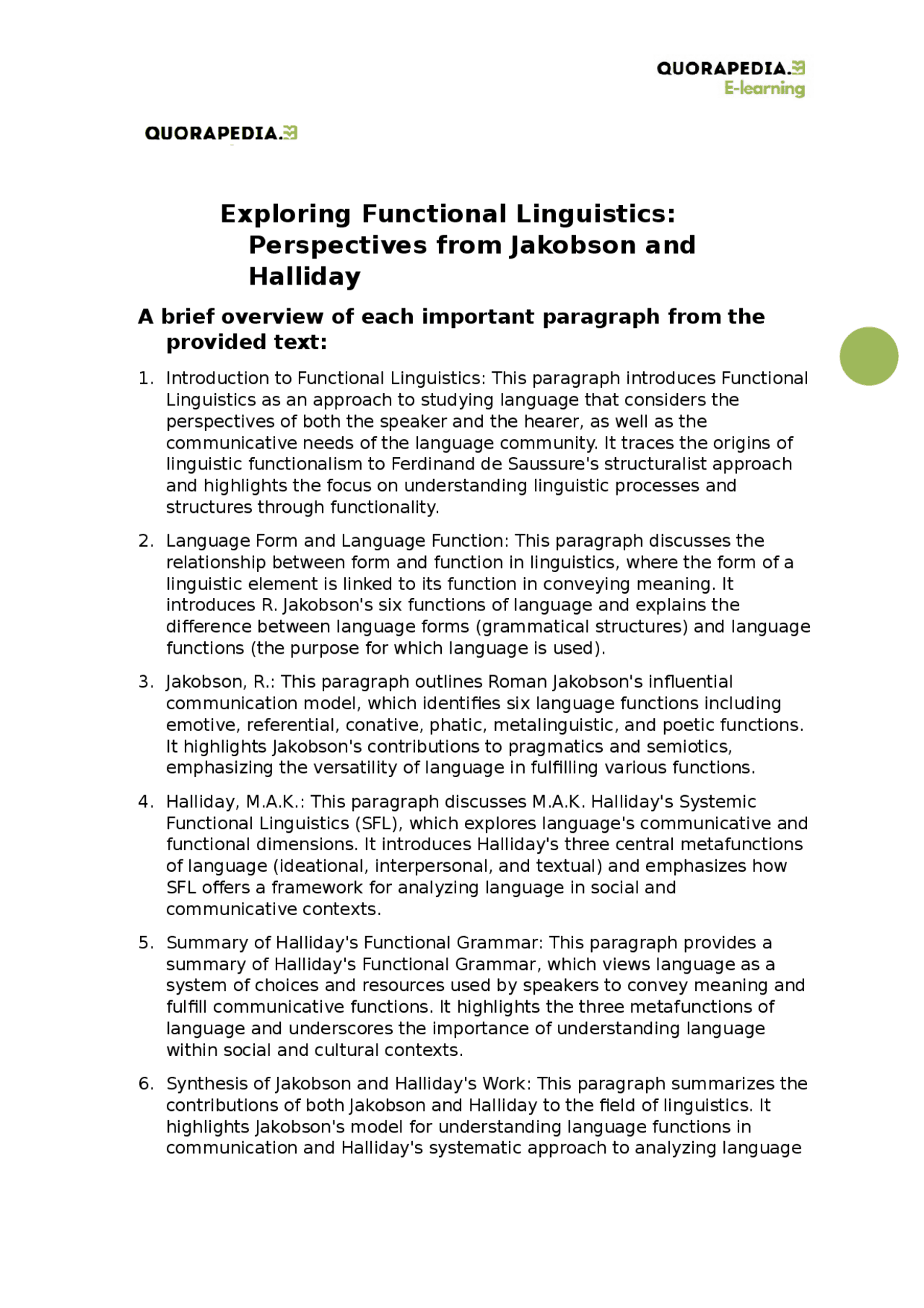 Functional Linguistics: Jakobson & Halliday - Understanding Language's ...