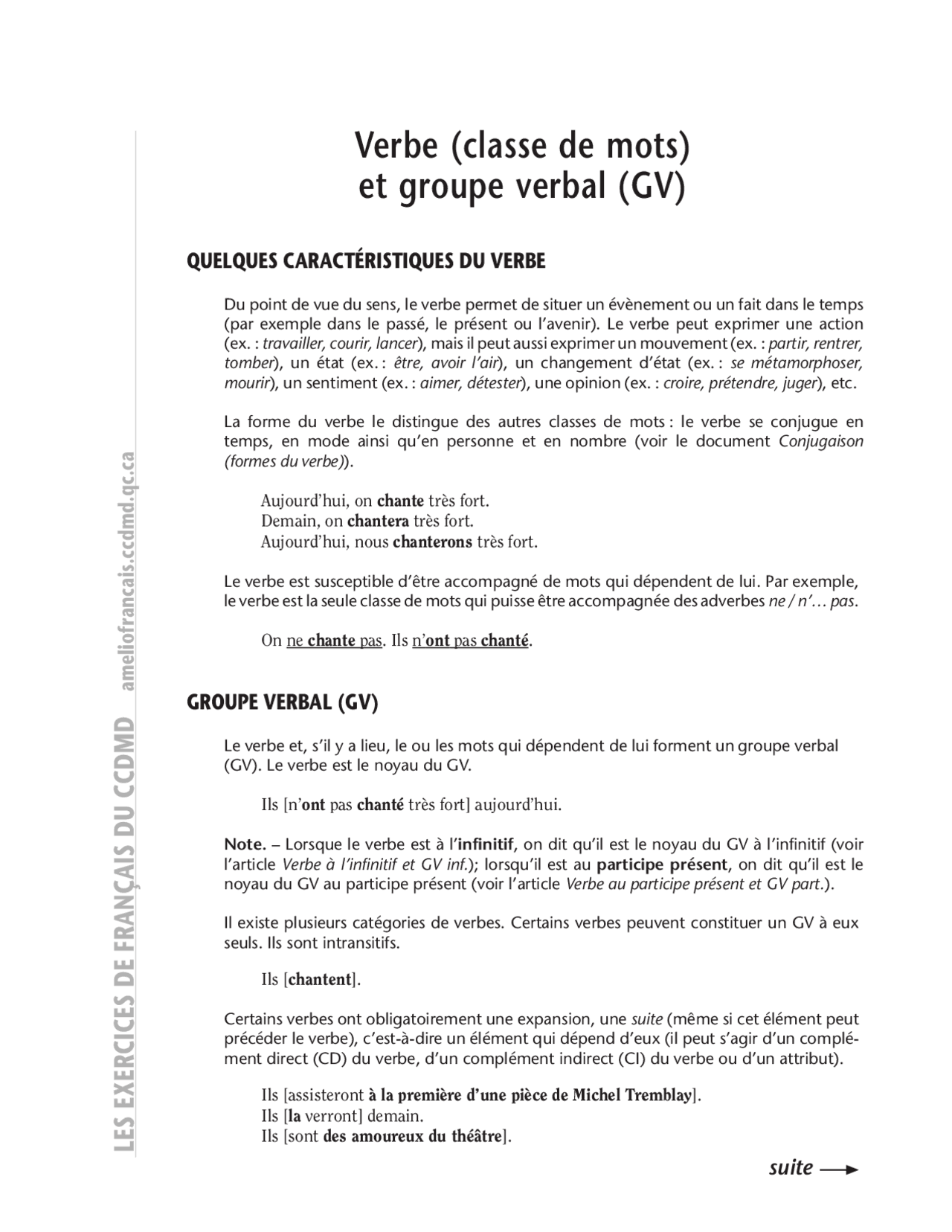 French grammar of verbs and their group | Summaries French | Docsity