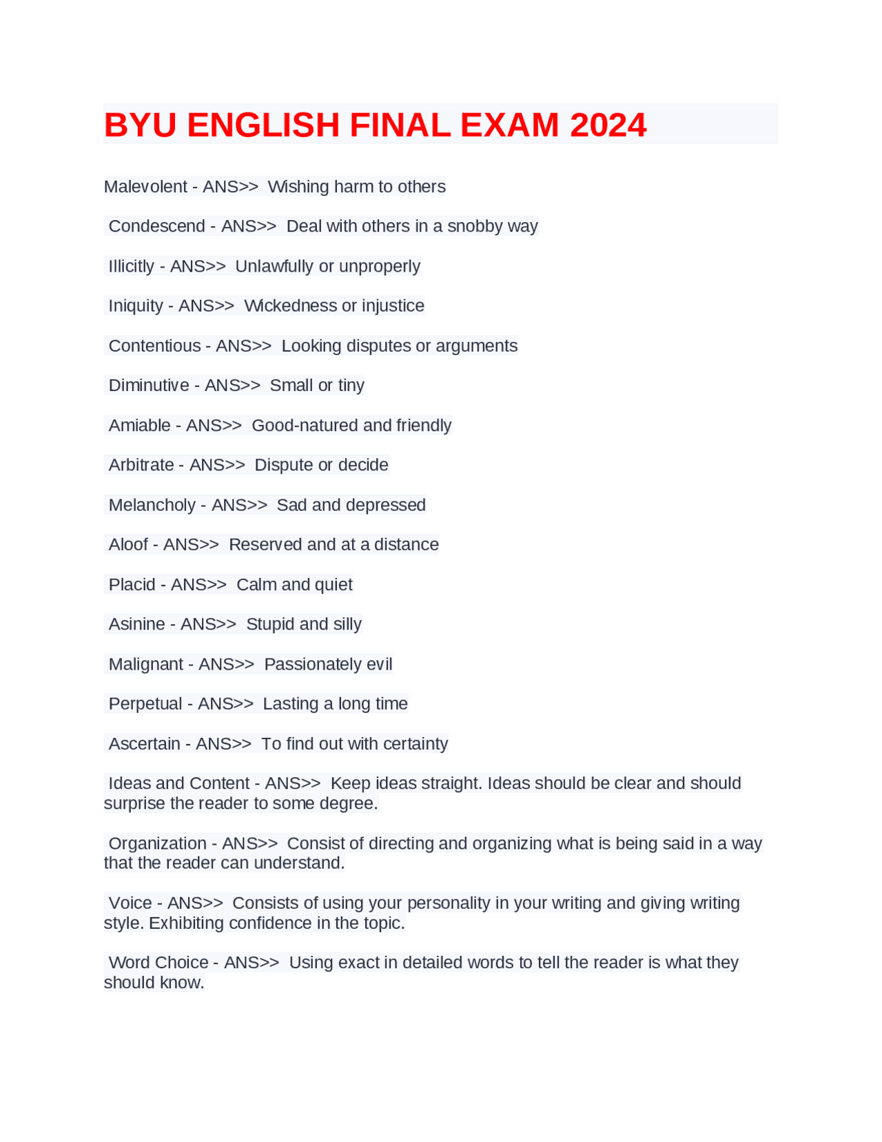 English Language Exam Preparation: Key Terms and Concepts | Exams ...