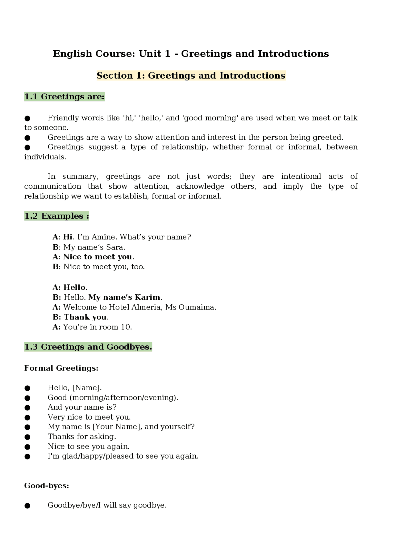 English course and exercise | Study notes English | Docsity