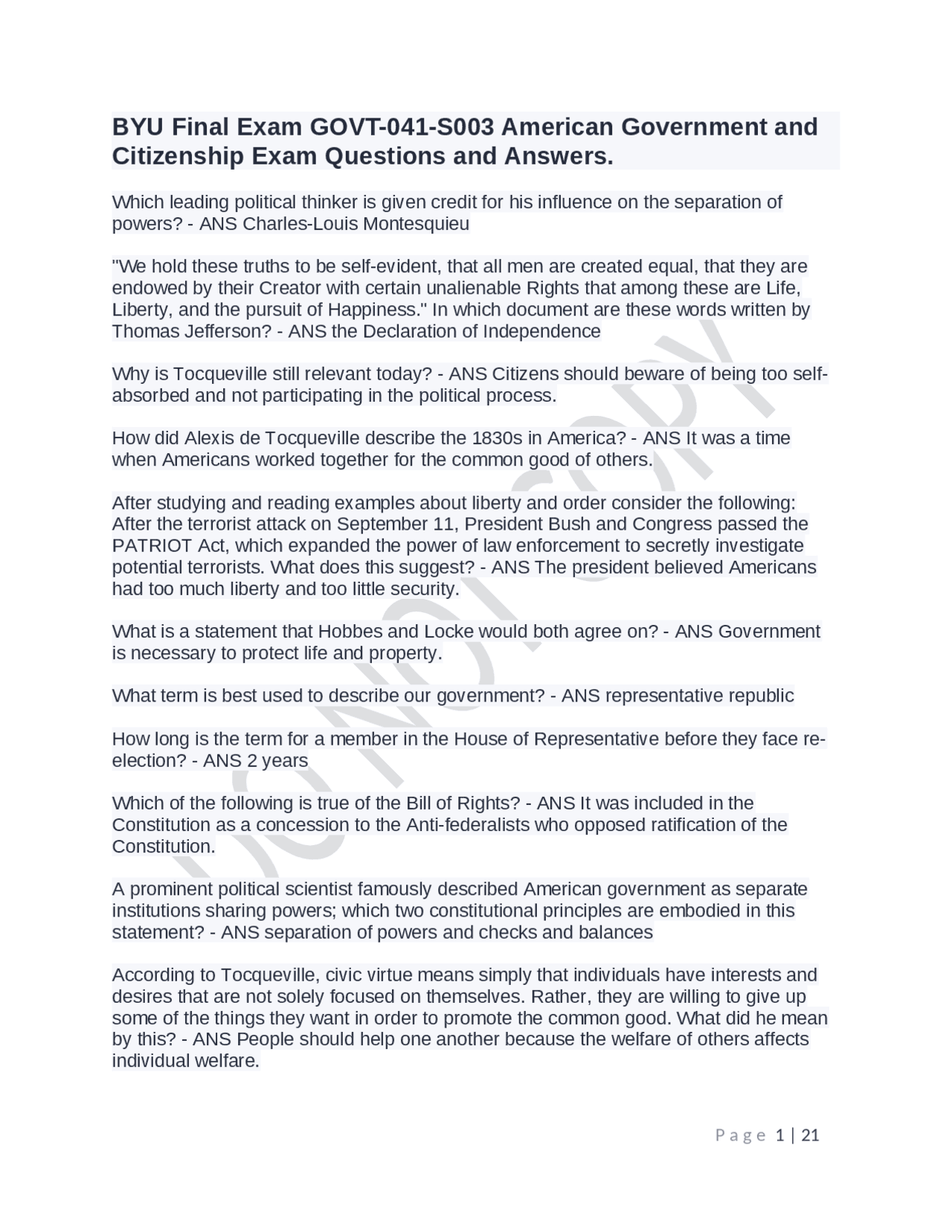 Understanding the U.S. Constitution: Powers, Amendments, and Government ...