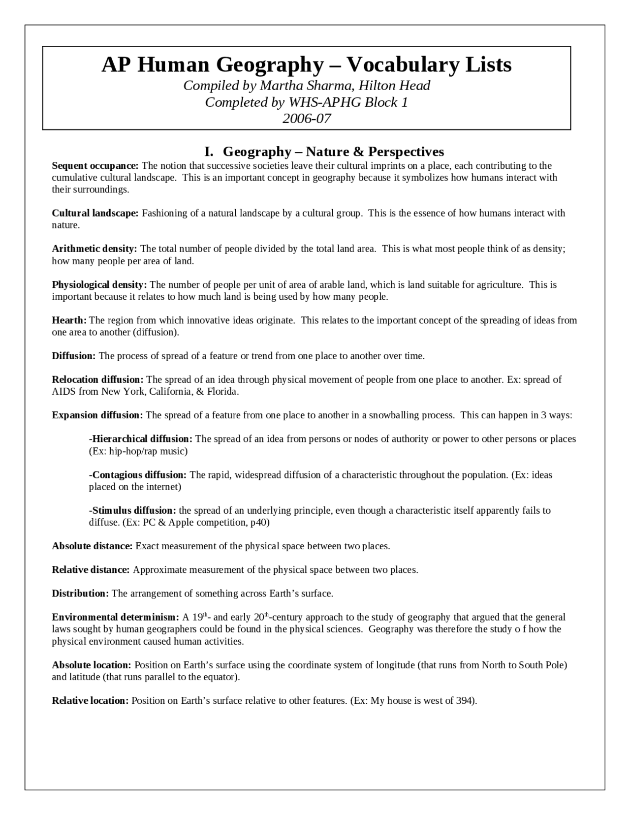 Spatial Patterns and Processes in Human Geography | Study notes English ...