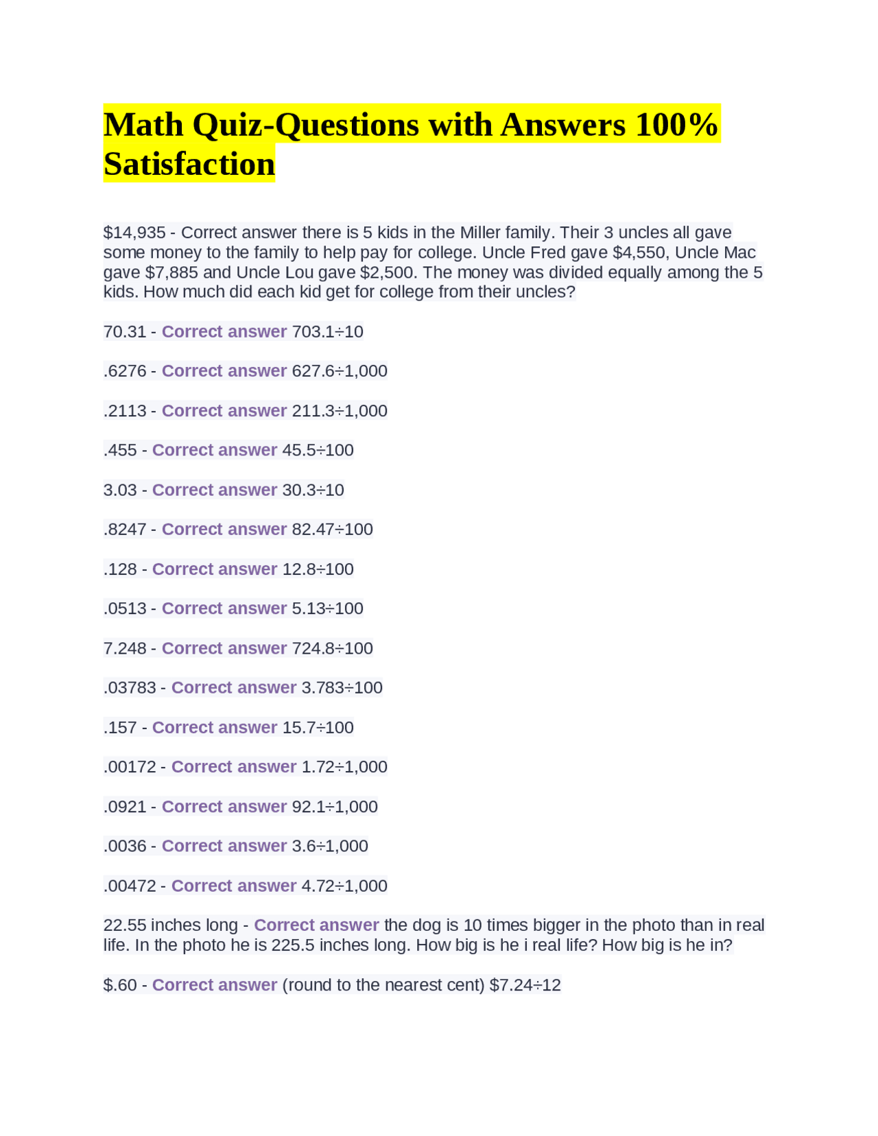 Math Quiz: Solving Problems with Family Finances and Rent Payments ...