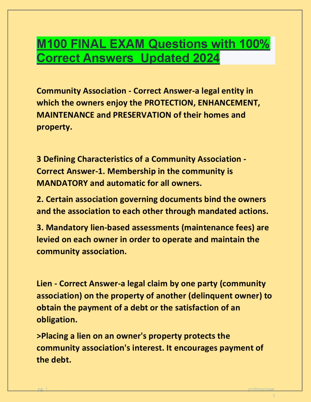 M100 FINAL EXAM Questions with 100% Correct Answers Updated 2024.pdf ...