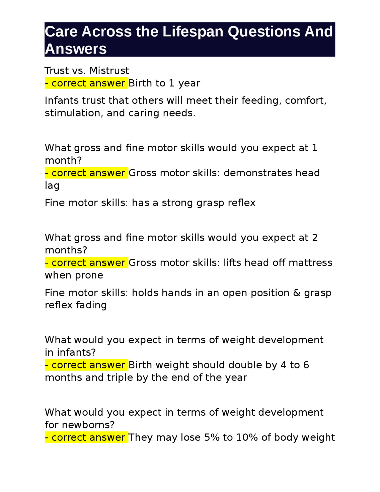 Gross and Fine Motor Skills and Cognitive Developments in Infancy and ...