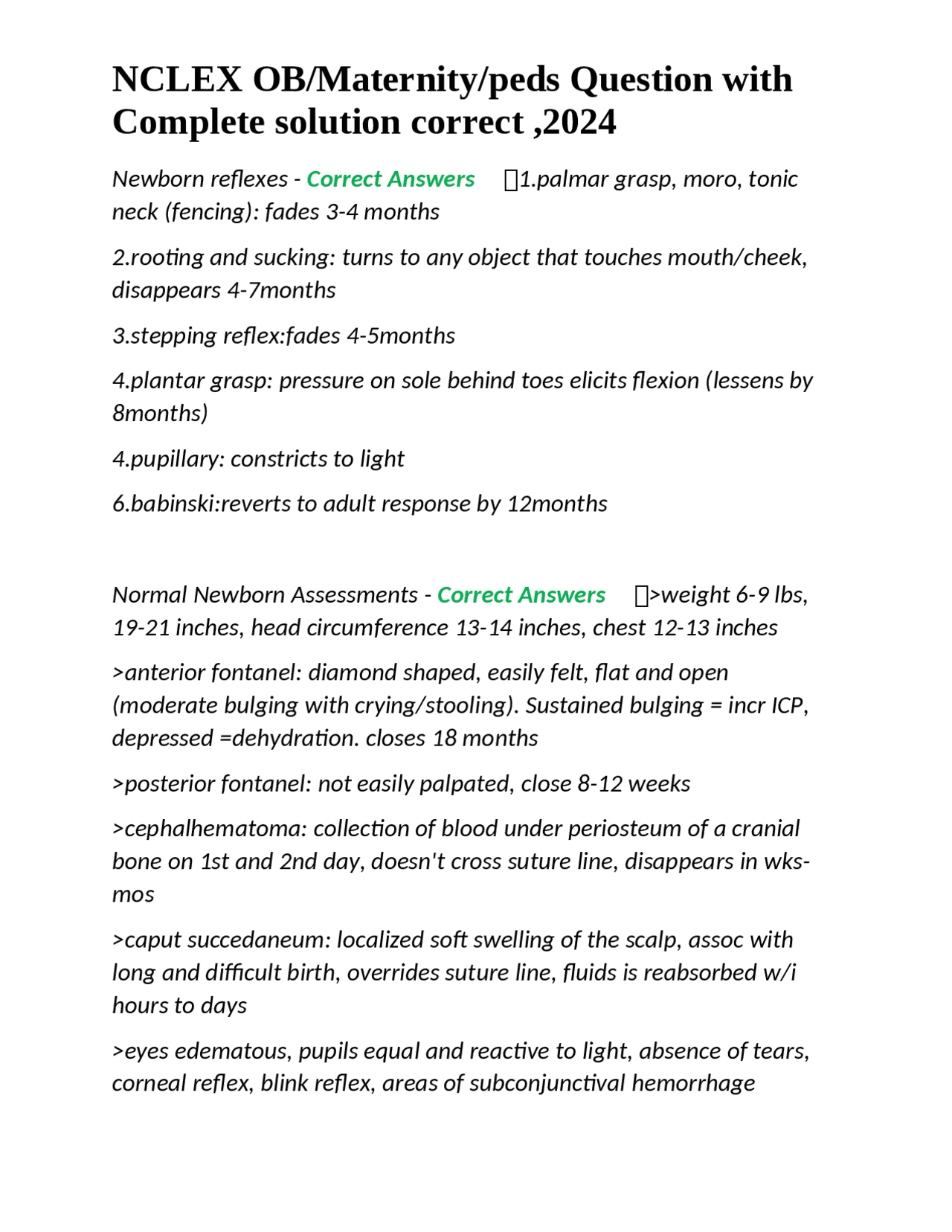 NCLEX Review: Newborn Reflexes & Developmental Milestones in OB ...