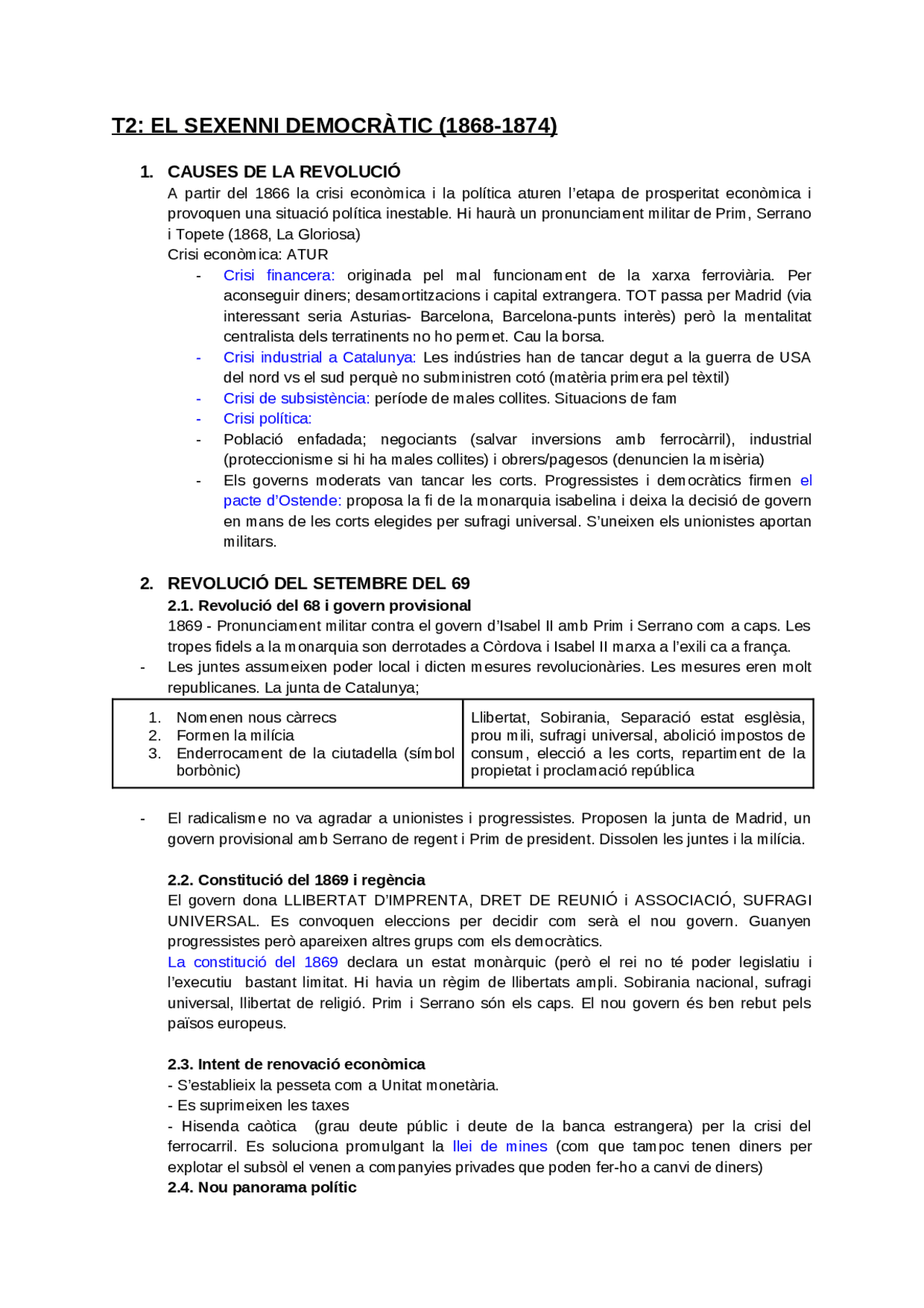 El Sexenio Democrático (1868-1874): Causas, Revolución y Consecuencias | Resúmenes de Historia ...