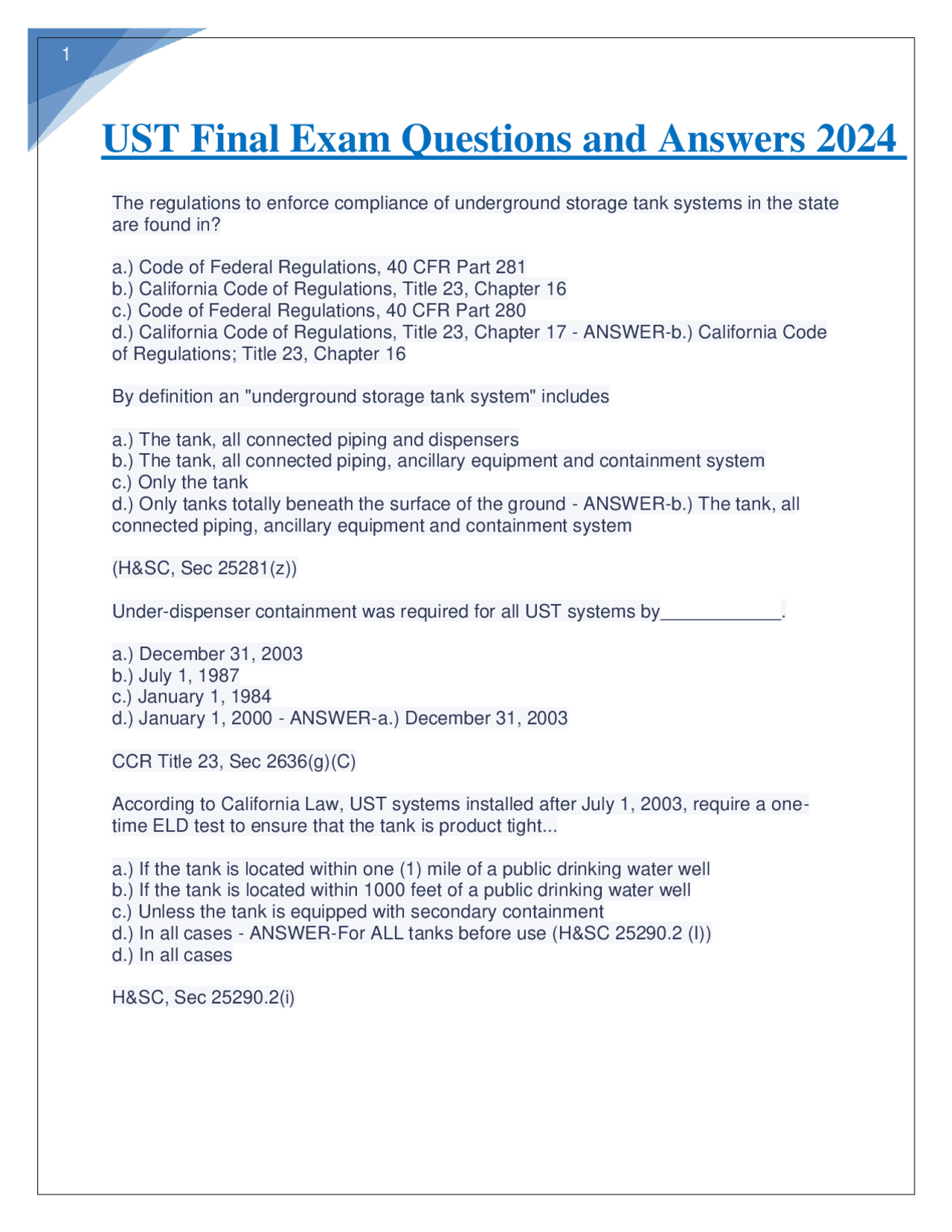 UST Final Exam Questions and Answers 2024 | Exams Nursing | Docsity