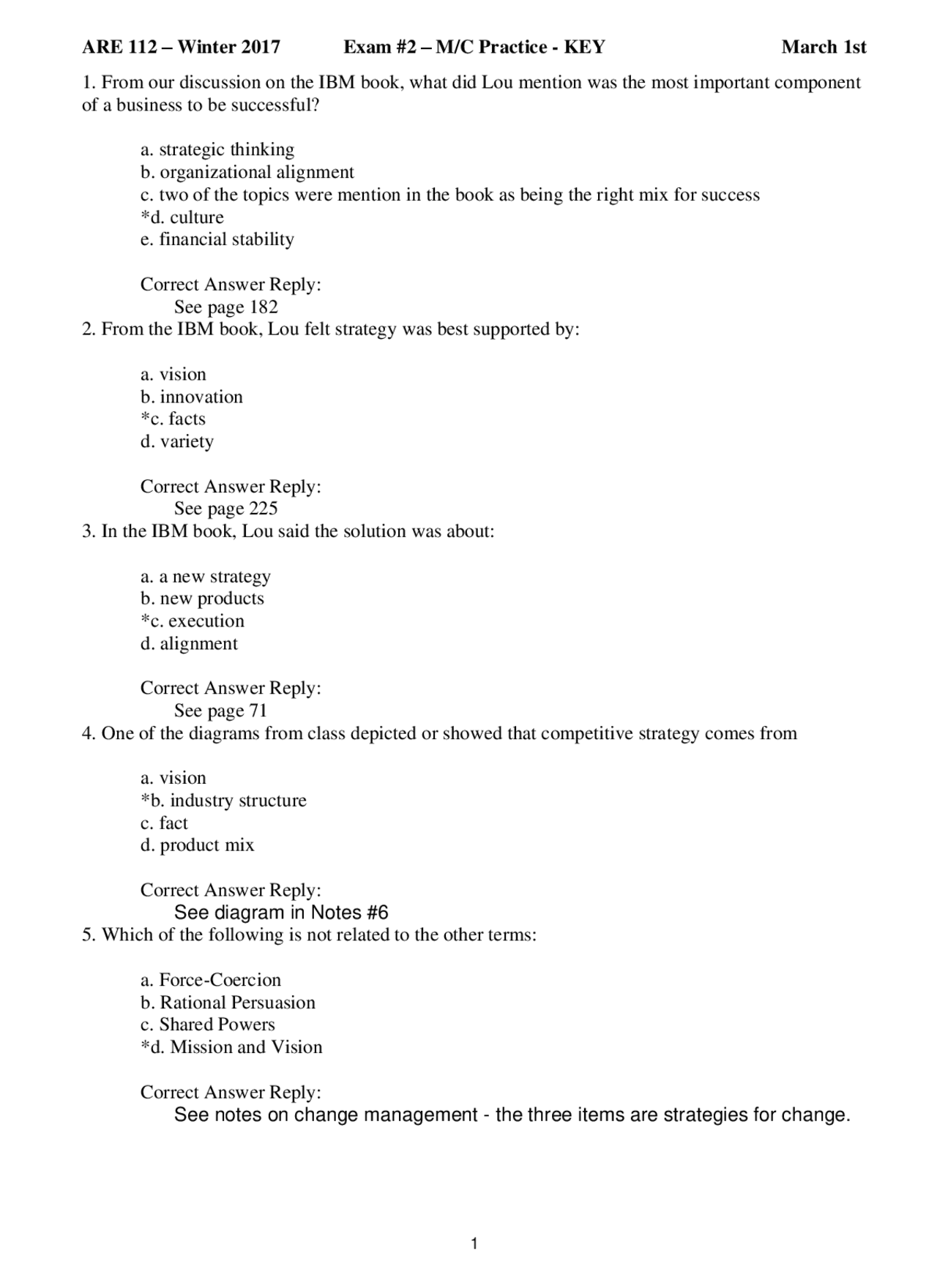 Practice Key for Fundamentals of Organization Management | Cheat Sheet ...