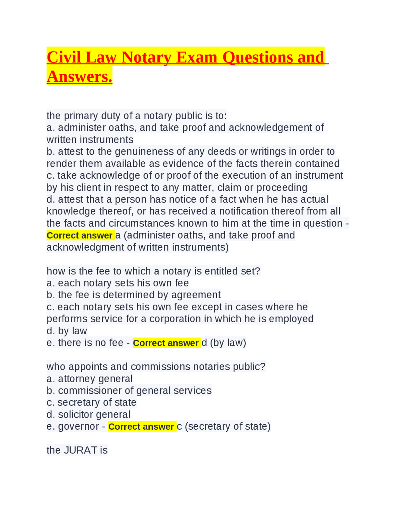 Notary Public Duties and Practices | Exams Civil Law | Docsity