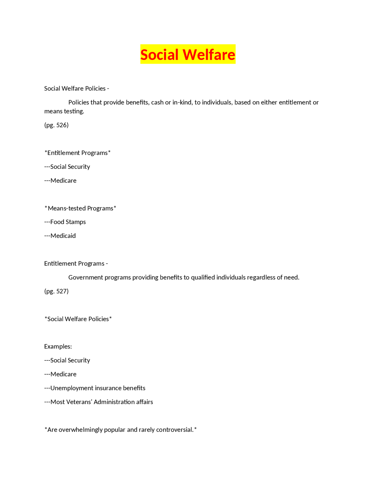 Social Welfare: Entitlement vs. Means-Tested Programs and Income ...