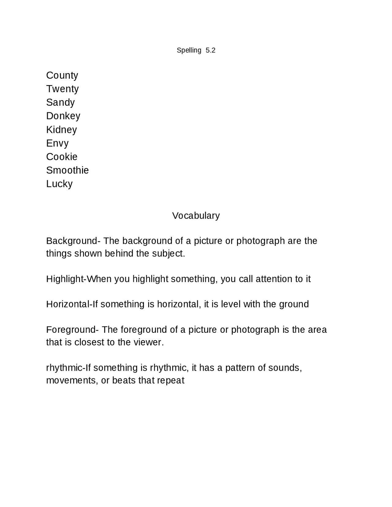 spelling and vocabulary | Exams Speech-Language Pathology | Docsity