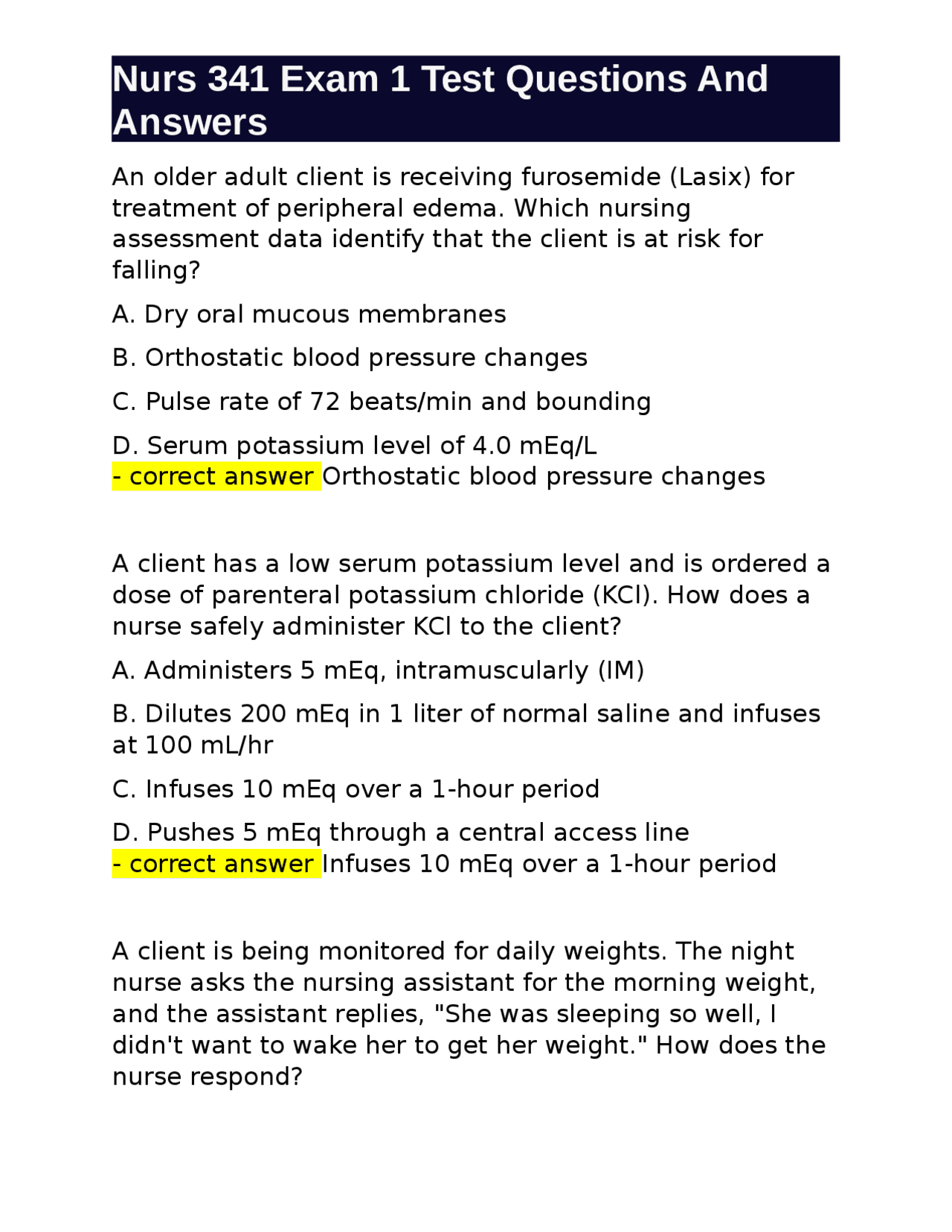 Nursing Assessment: Identifying Risks and Interventions | Exams Nursing ...