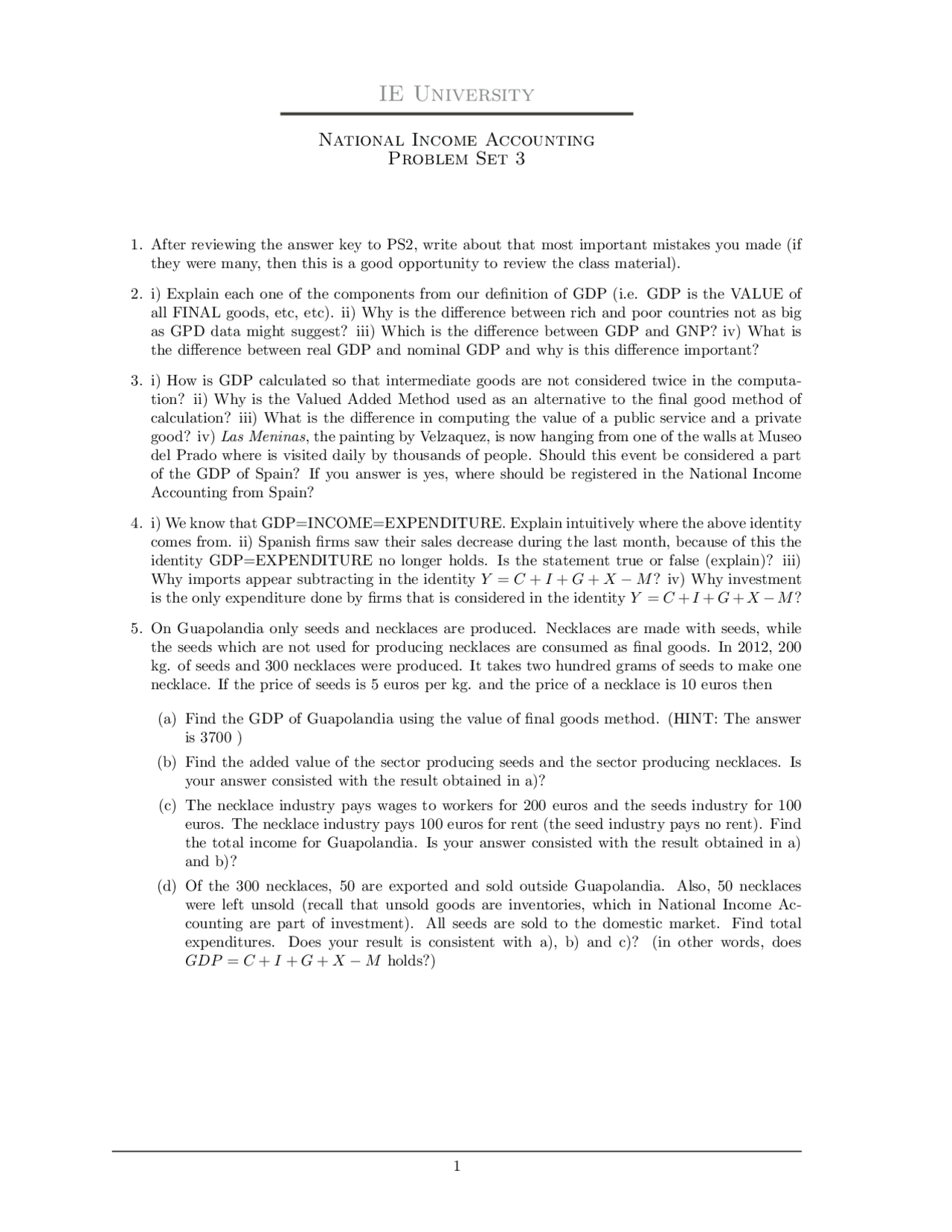 problem set 3 demand and supply | Assignments Economics | Docsity