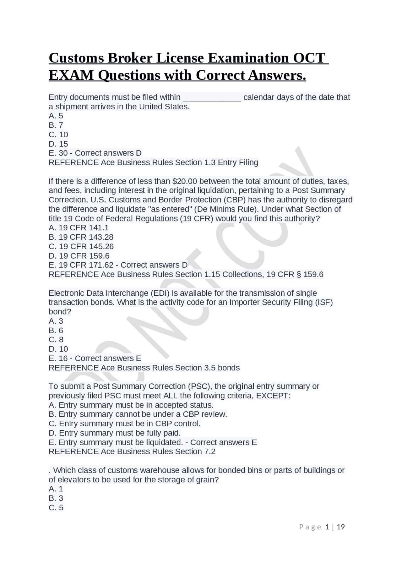 Customs Regulations and Procedures: Antidumping Duties, Broker Licenses ...