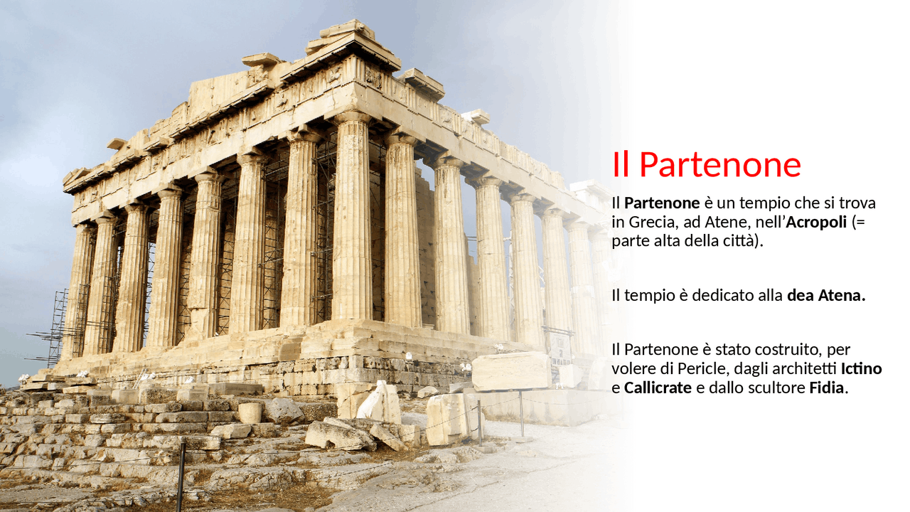 Il Partenone (Atene) | Schemi e mappe concettuali di Elementi di storia ...