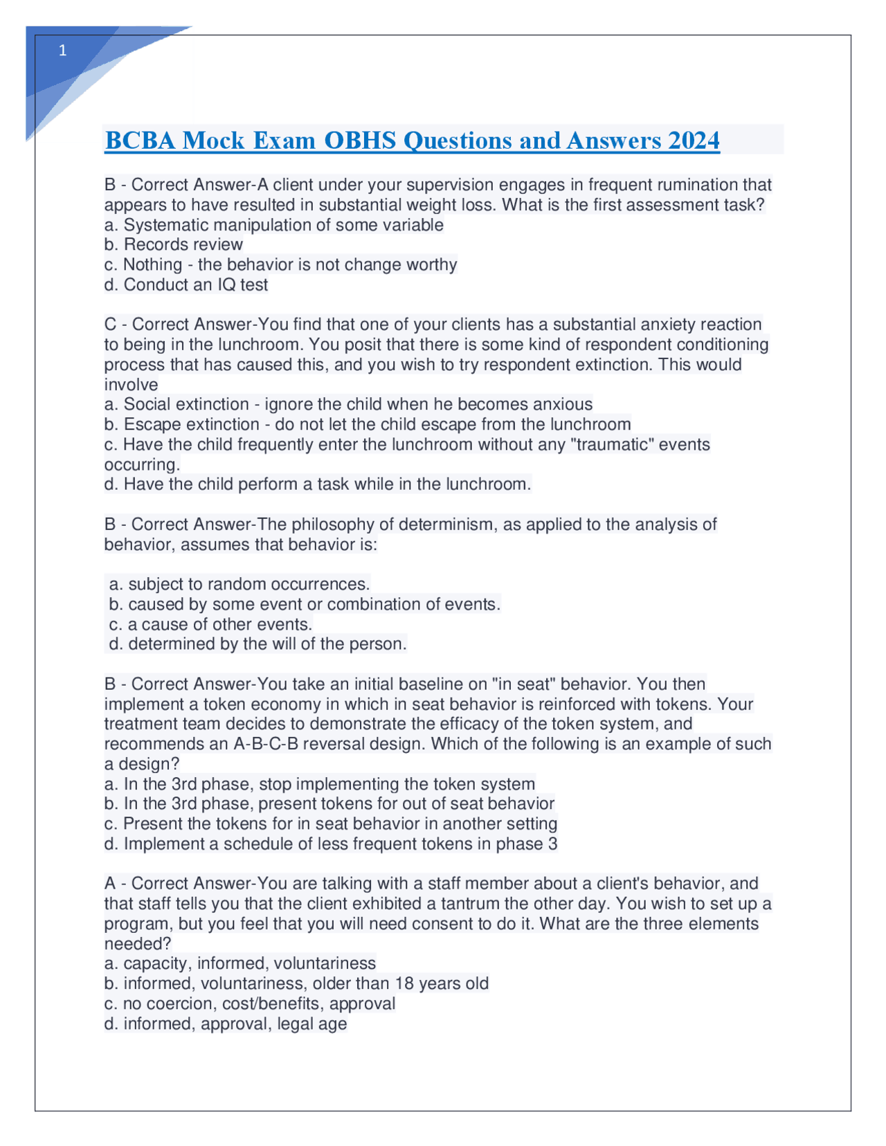 Applied Behavior Analysis Techniques and Procedures | Exams Nursing | Docsity