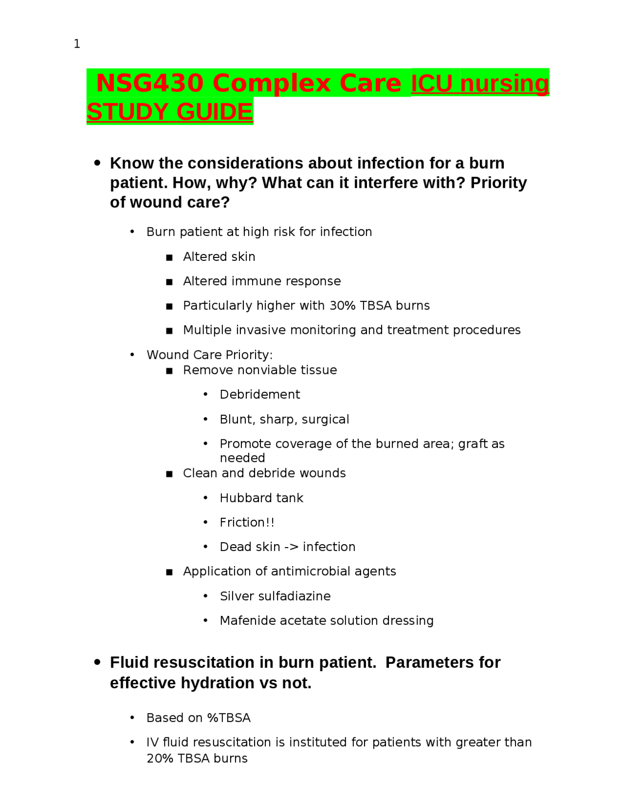 IV Fluid Resuscitation and Electrical Burns: Guidelines and ...